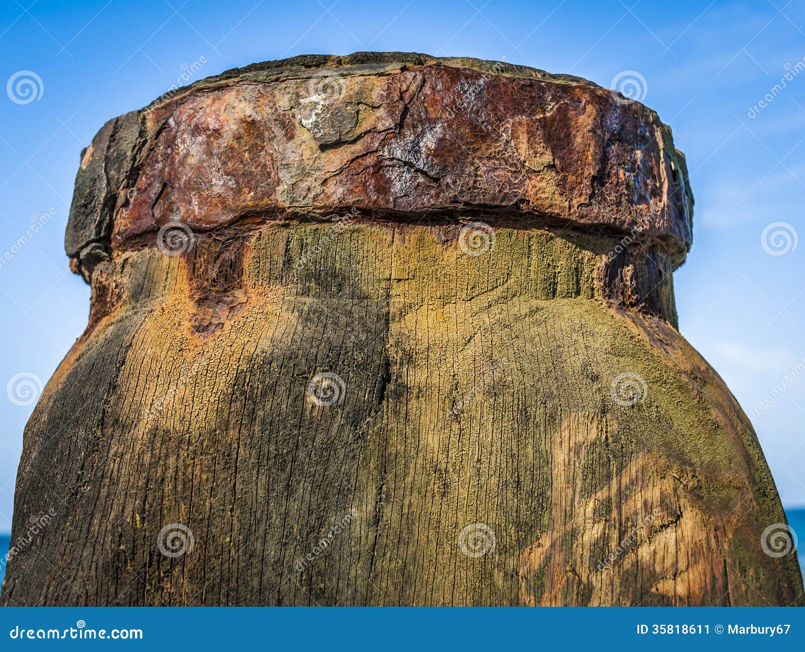 Rusty Post stock image. Image of orange, flaking, wood - 35818611