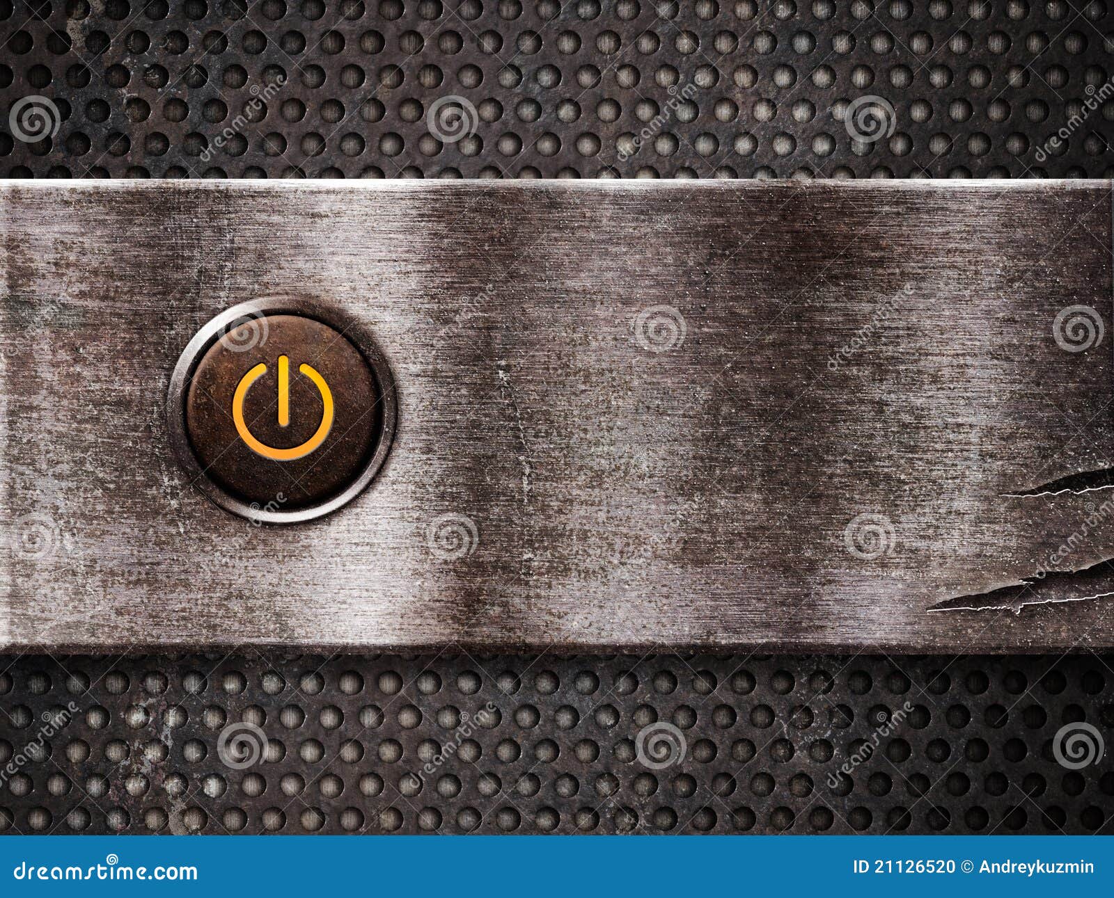 Rusty power button on stock photo. Image of poweron, grey - 21126520