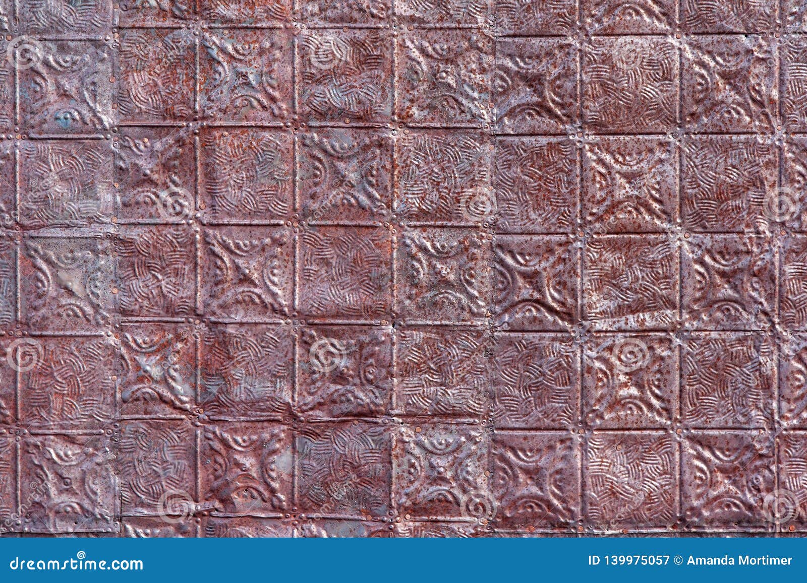 Rusty Pressed Tin Wall Background Texture Stock Image - Image of aged ...