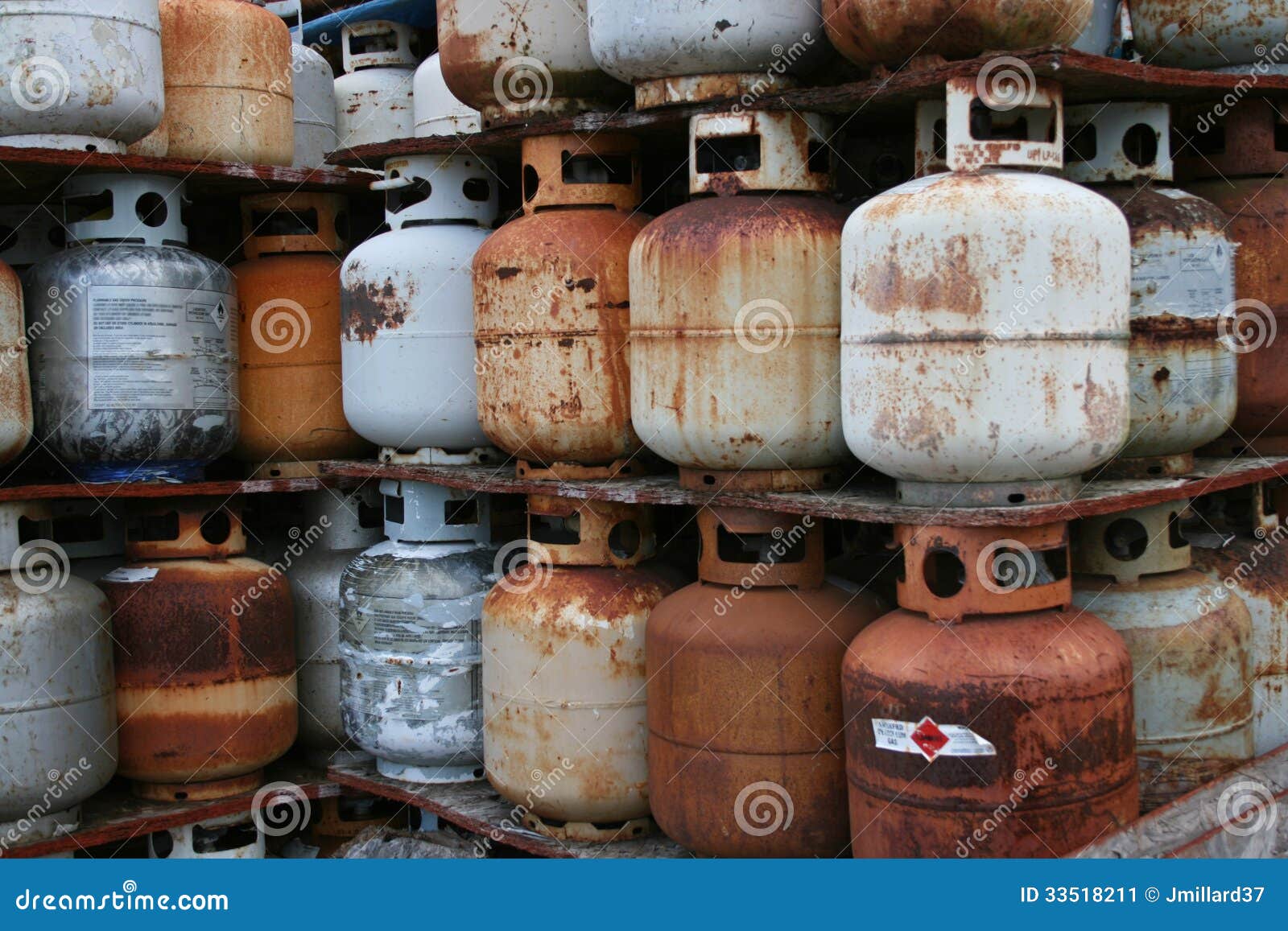 Rusty Propane Cylinders stock image. Image of deteriorate - 33518211
