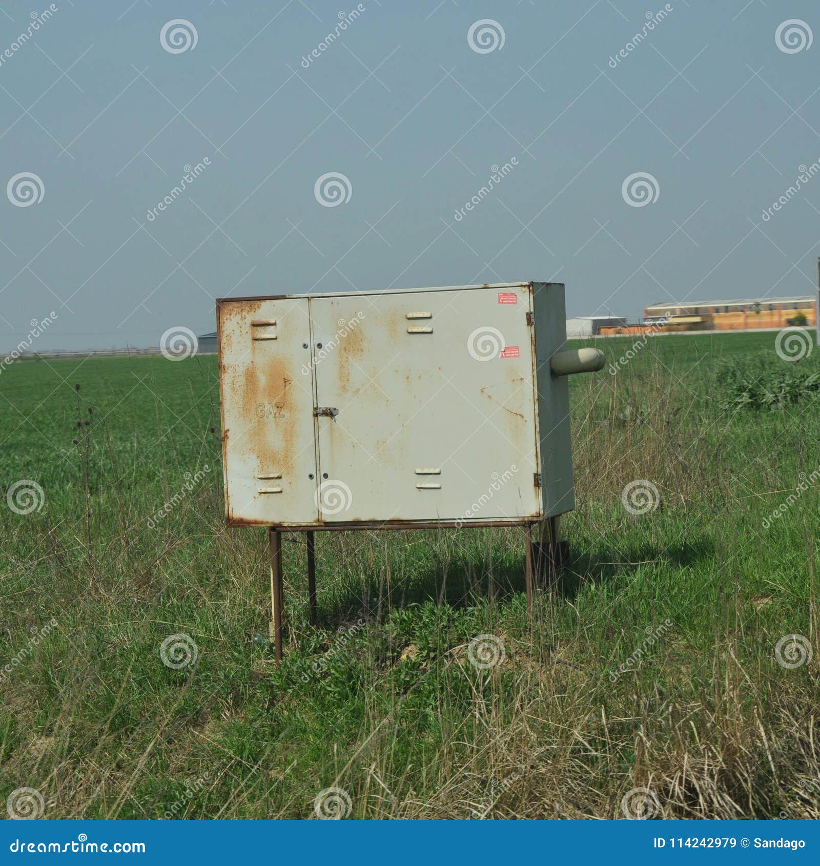 Rusty Protective Metal Box of Gas Meter Stock Image - Image of damaged ...