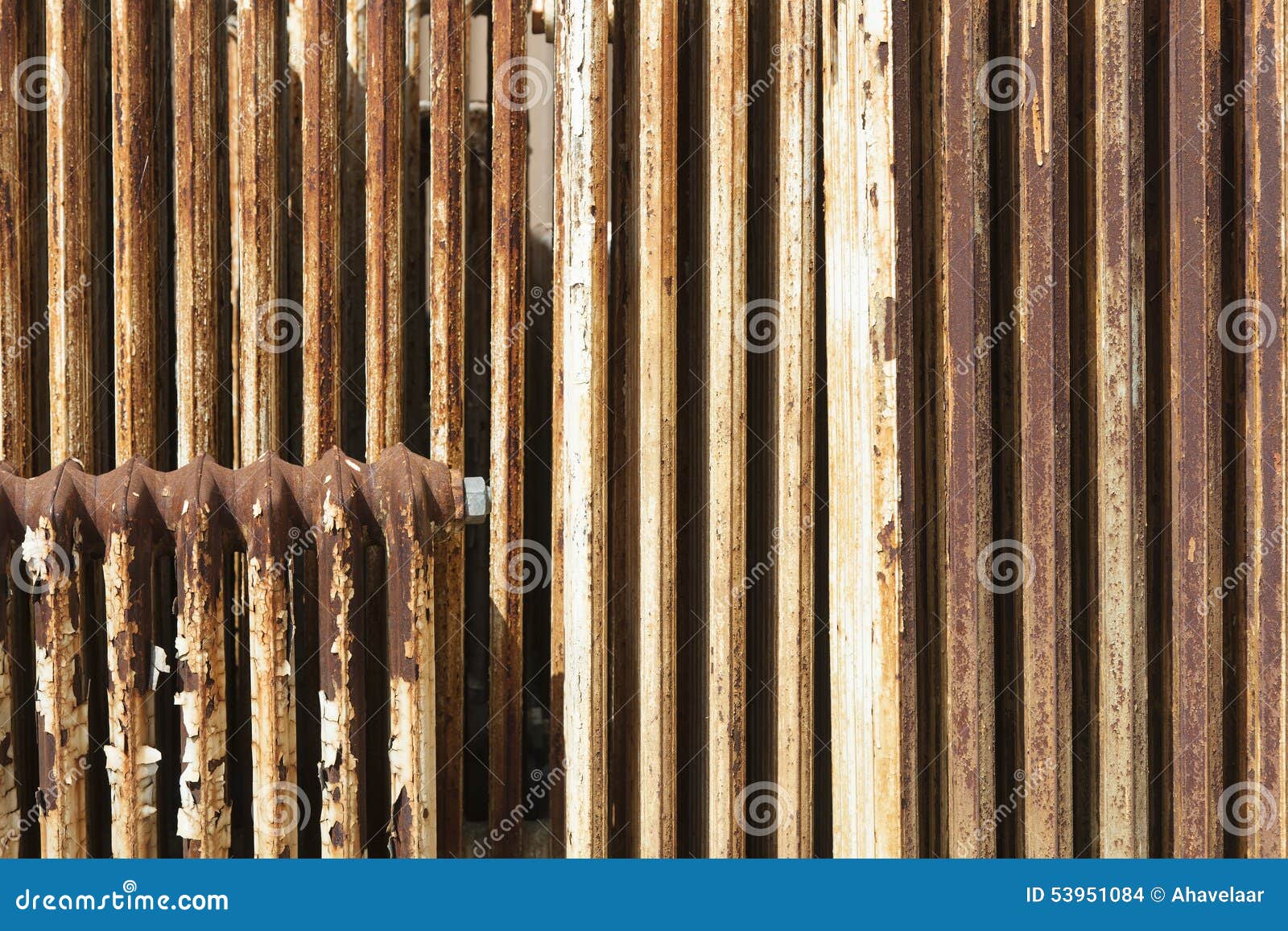 Rusty Radiator with Cracked White Paint Stock Photo - Image of ...