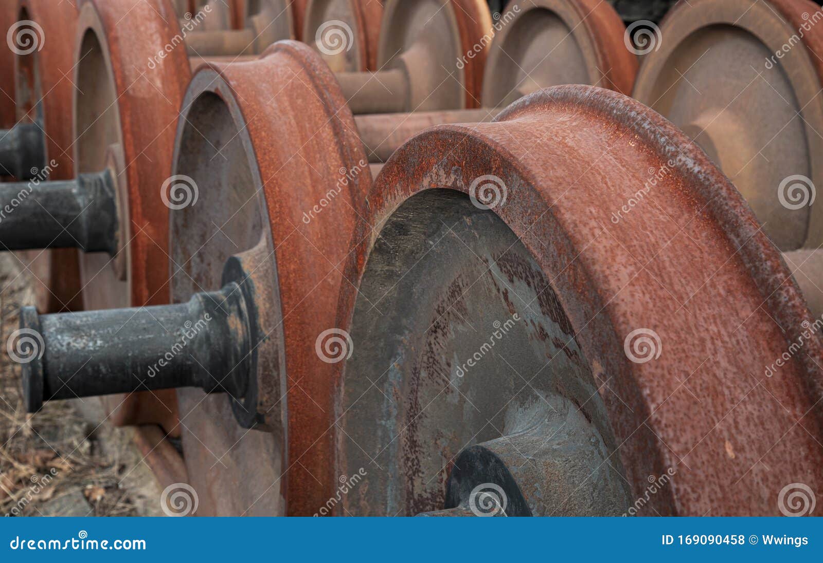 Rusty Rail Wheels on a Track Stock Photo - Image of rust, round: 169090458