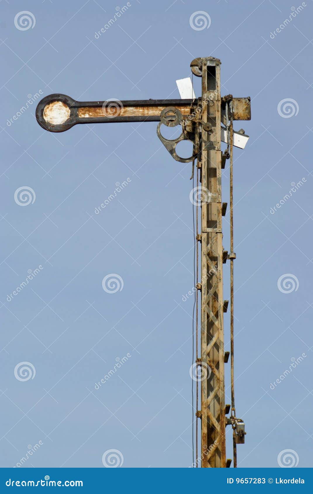 Railroad Semaphore With Diagonal Railway Background Royalty-Free Stock ...