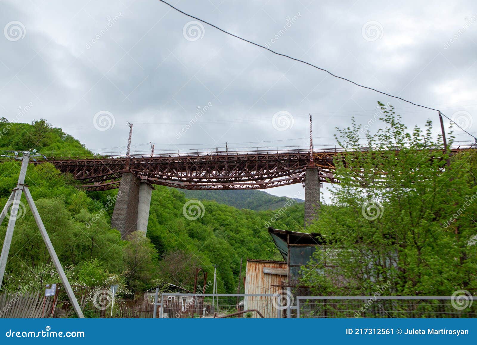 Rusty railway bridge stock image. Image of structure - 217312561