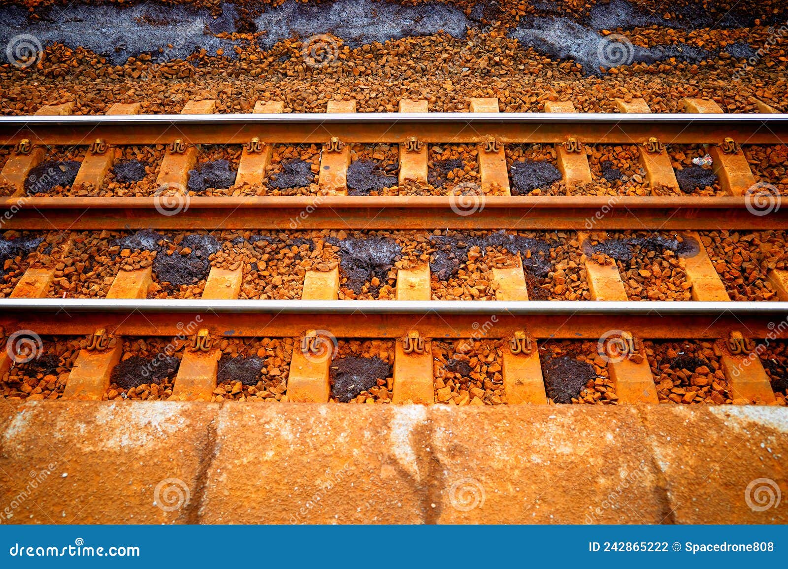Rusty Railway Track Transport Texture Backdrop Stock Photo - Image of ...