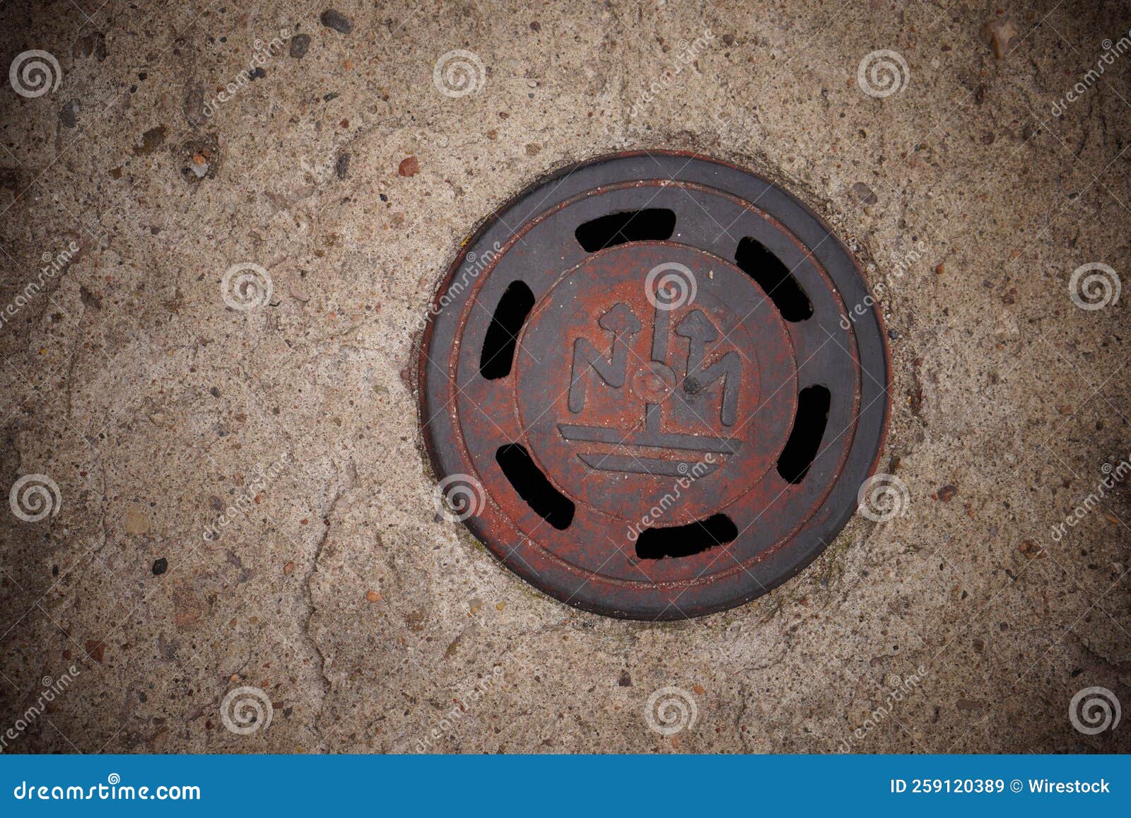 Rusty Rain Drain on the Asphalt, Top View, Close-up Stock Image - Image ...