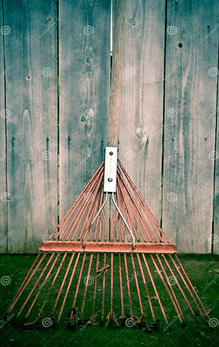 Rusty rake stock image. Image of equipment, backyard - 12947987