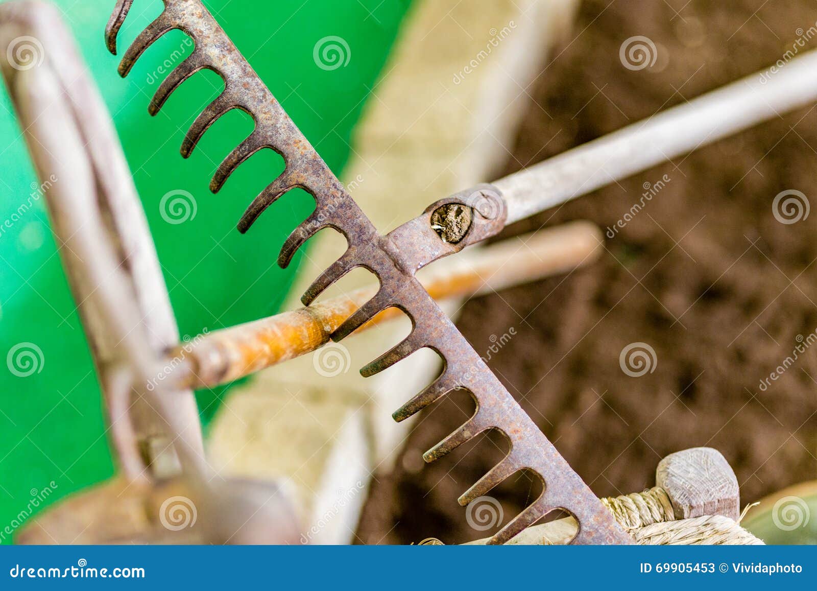 Rusty rake stock image. Image of rusty, garden, work - 69905453