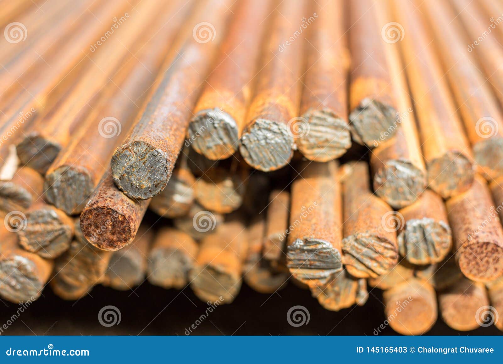 Rusty Rebar for Construction Stock Image - Image of metallic, construct ...