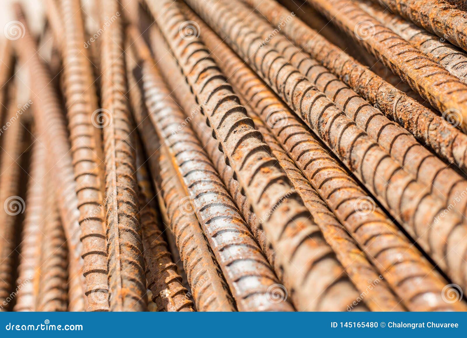 Rusty Rebar for Construction Stock Photo - Image of reinforced, line ...