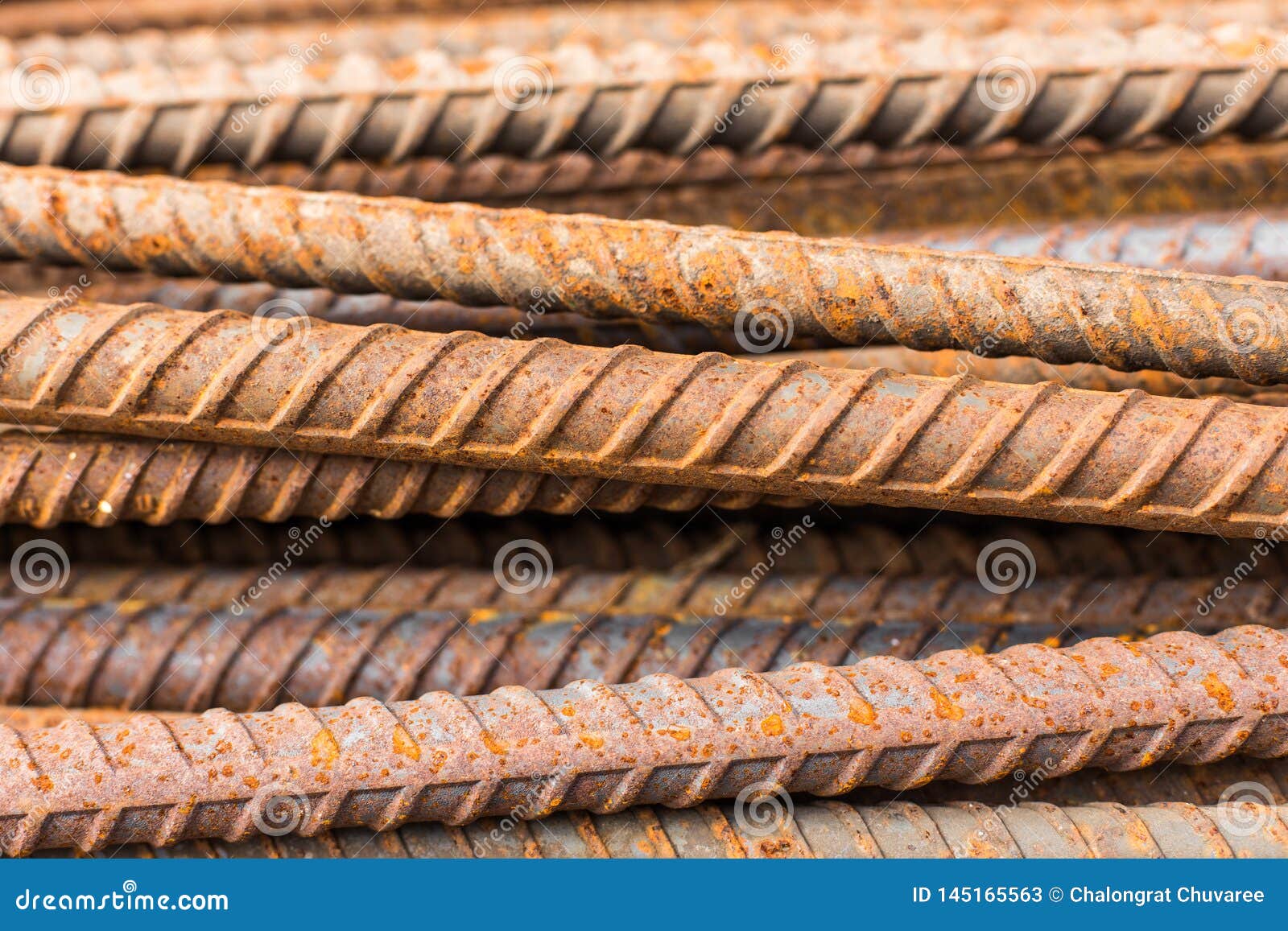 Rusty Rebar for Construction Stock Image - Image of brown, iron: 145165563