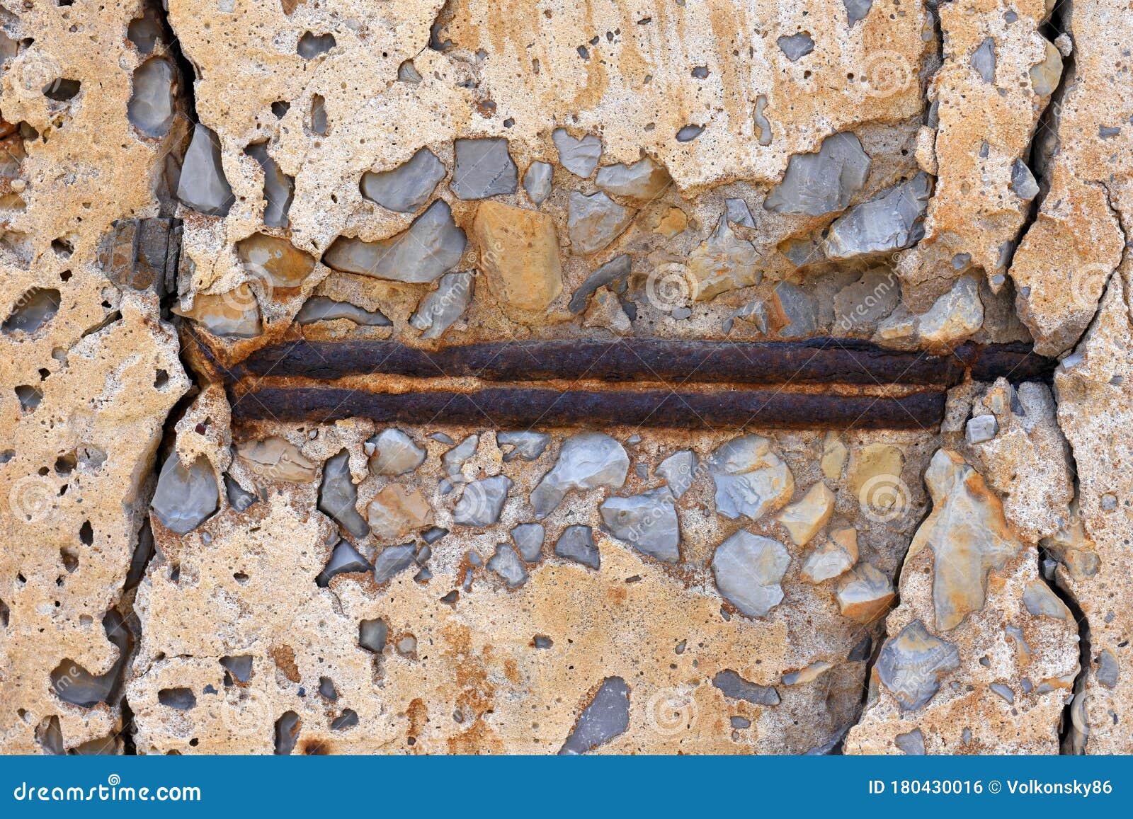 Rusty Rebar in a Destroyed Concrete Structure Stock Photo - Image of ...