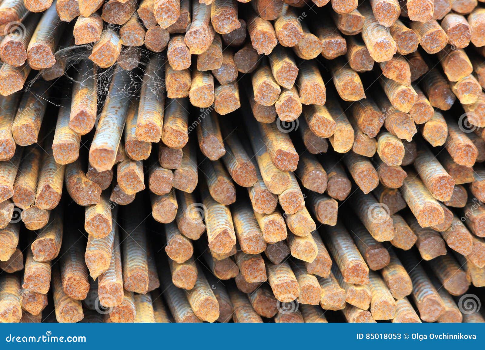 Rusty Rebar Rods Lie in a Pile Near the Construction Site of the ...