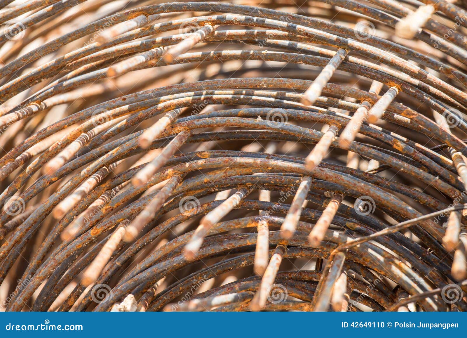 Rusty Rebar Used in Construction Stock Photo - Image of steel, road ...