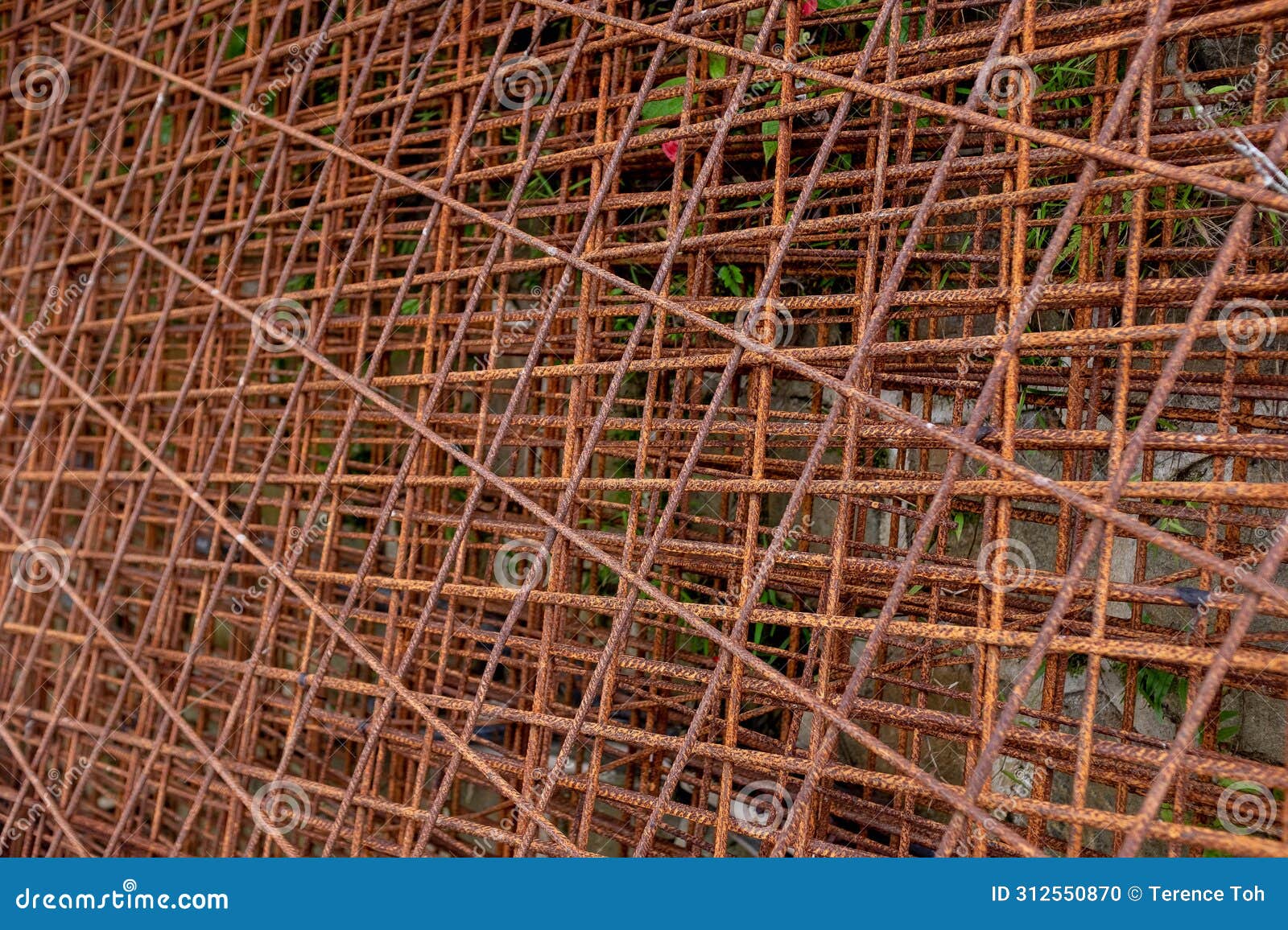Rusty Rebars Laid Out in the Open in a Building Construction Site Stock ...