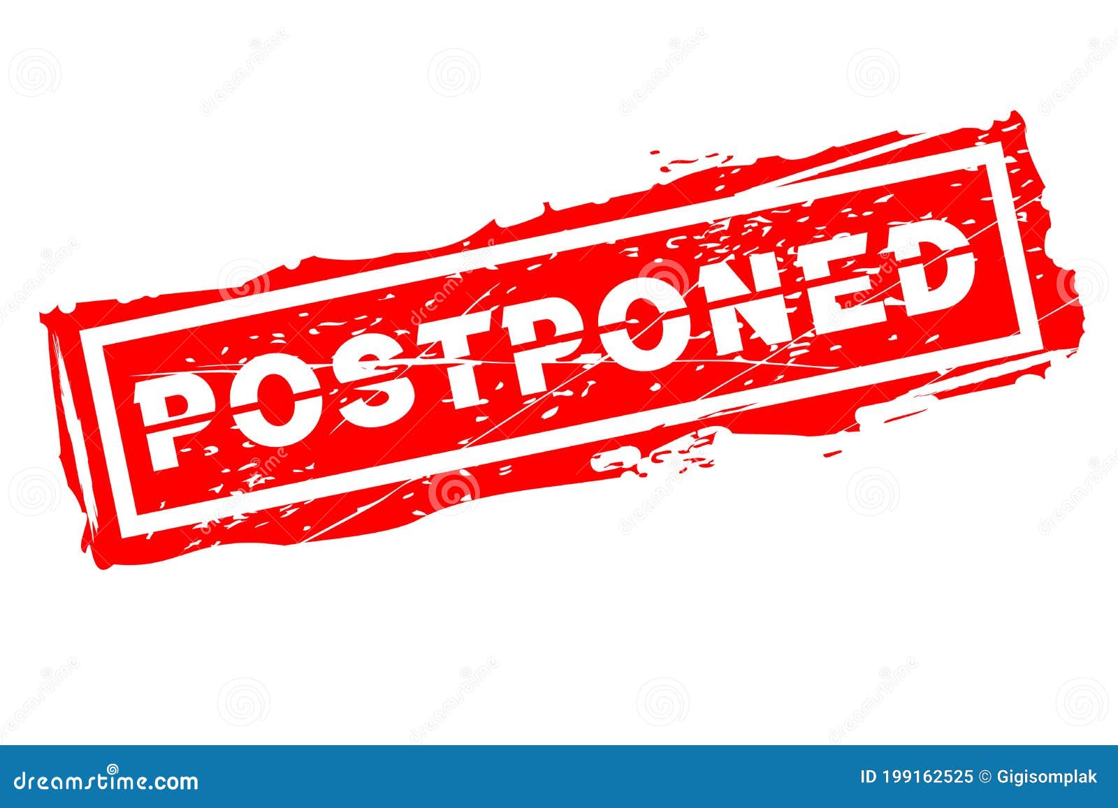 Rusty Rectangle Vector Red Grunge Rubber Stamp Effect, Postponed until ...