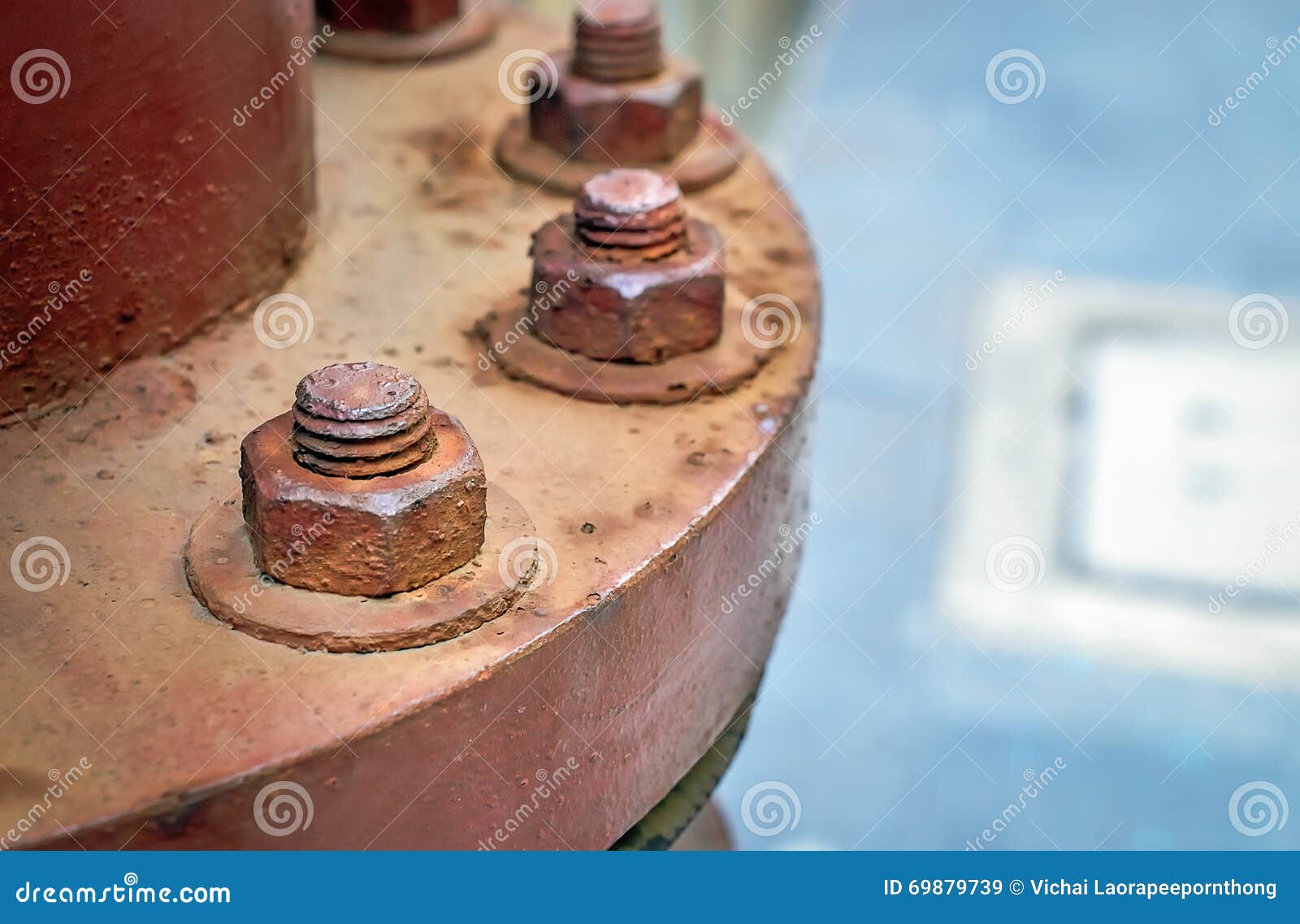 Rusty red nut and bolt stock image. Image of danger, hardware - 69879739
