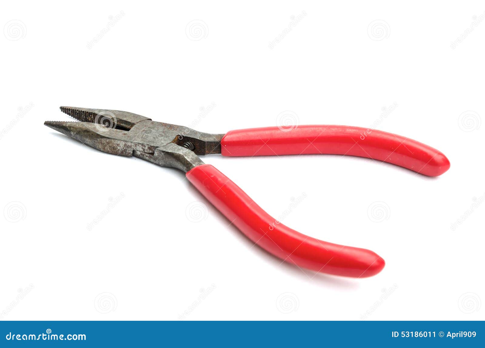 Rusty Red Pliers Tool Isolated on White Background Stock Image - Image ...