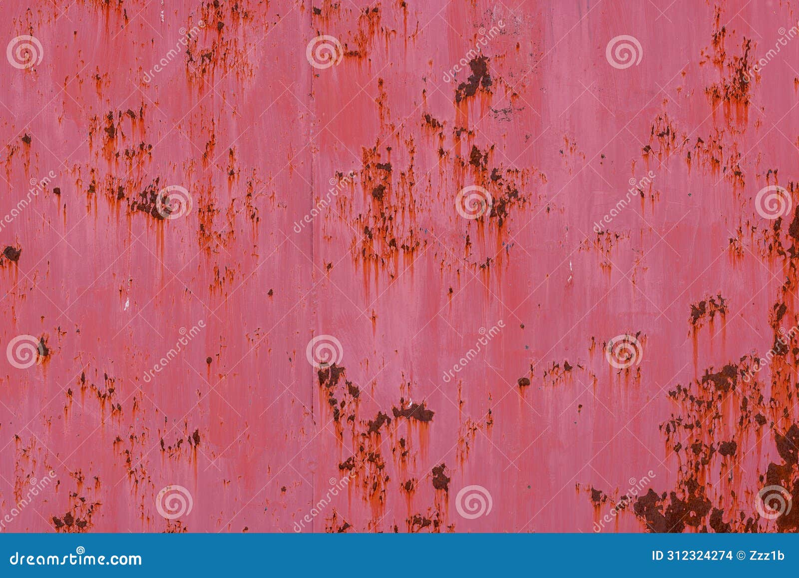 Rusty Red Sun Faded Paint on Flat Sheet Metal Surface Full-frame ...