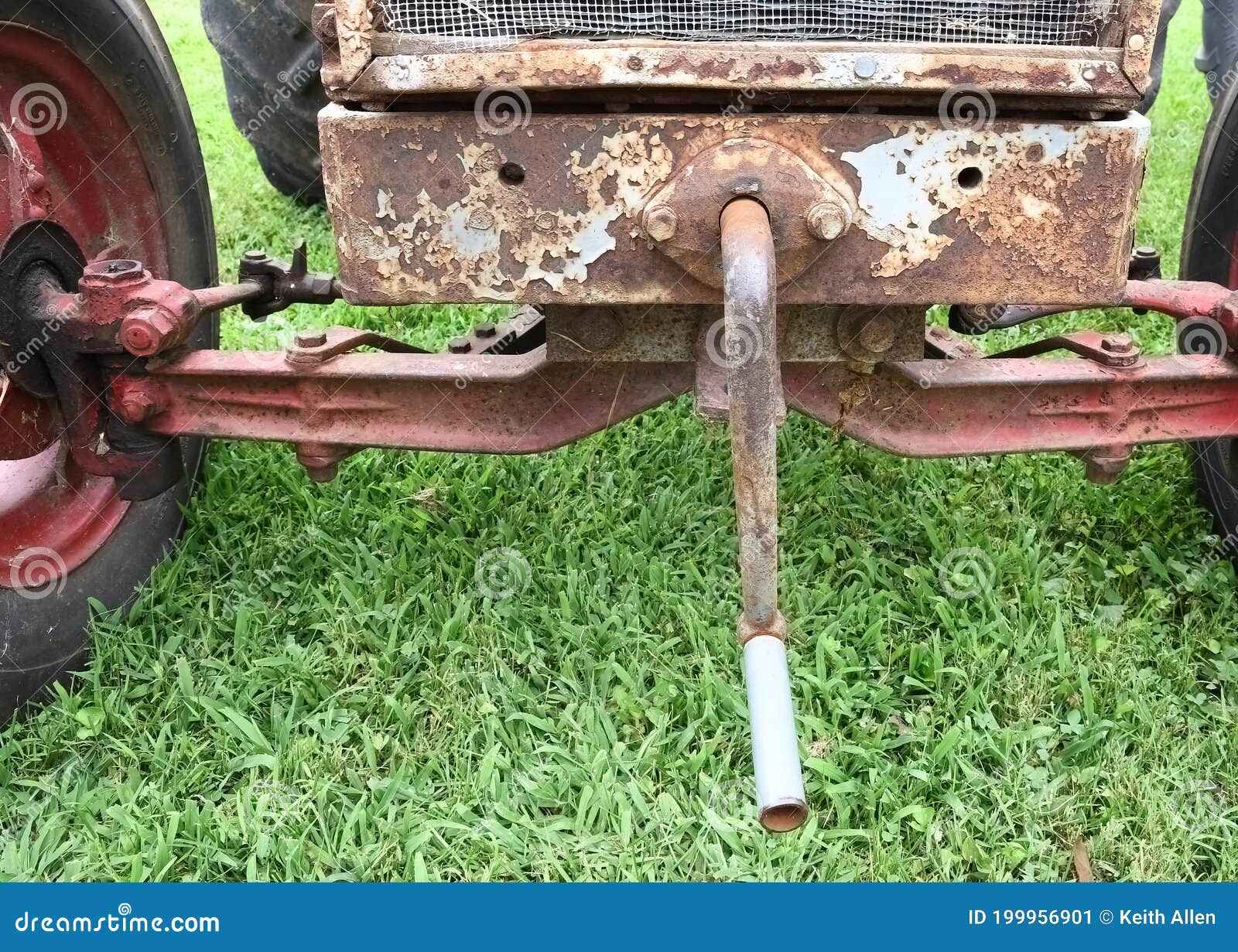 Rusty Red Tractor Front View Stock Image - Image of steel, agricultural ...