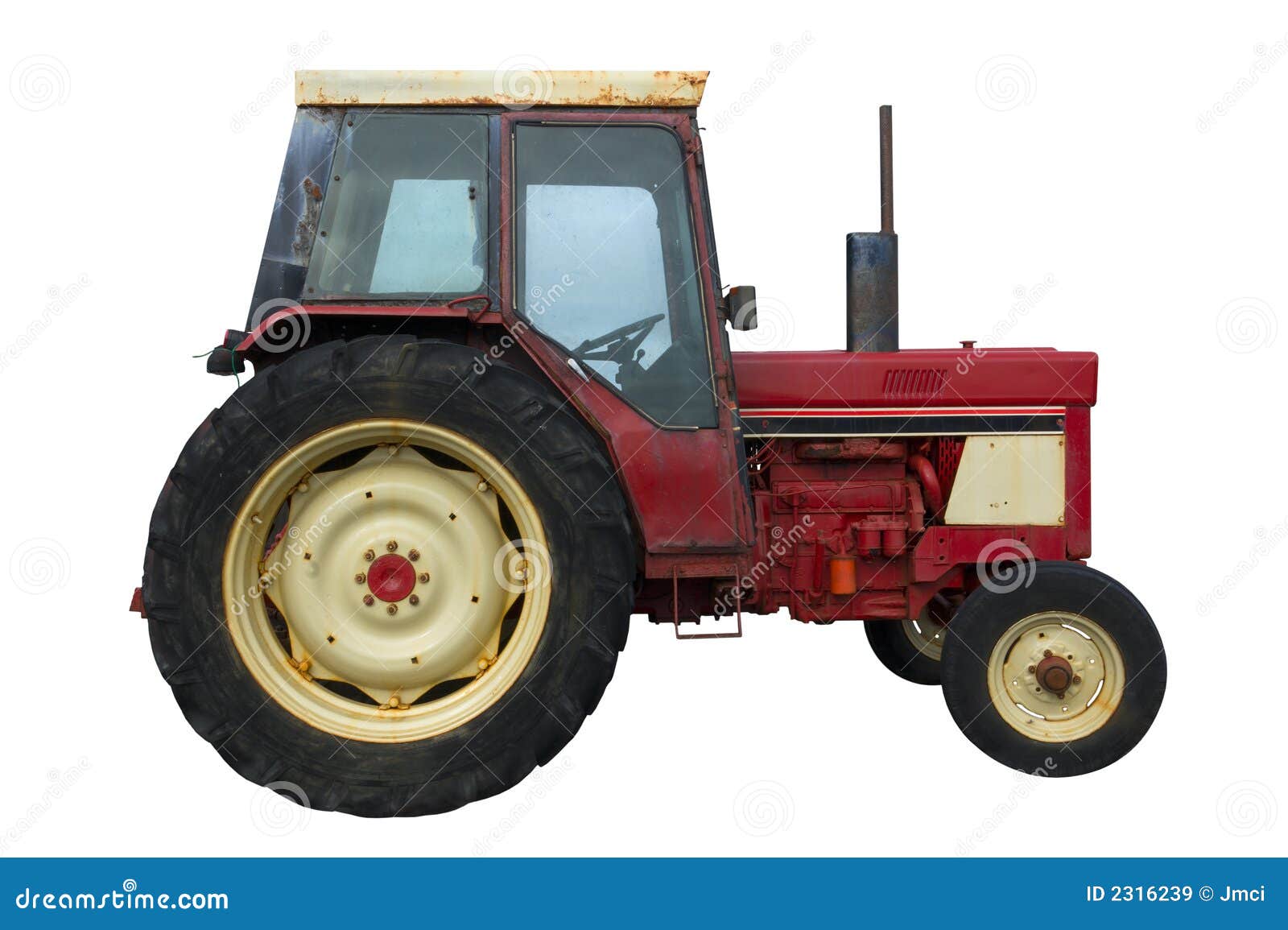 Rusty Red Tractor (isolation) Stock Image - Image of antique, farm: 2316239