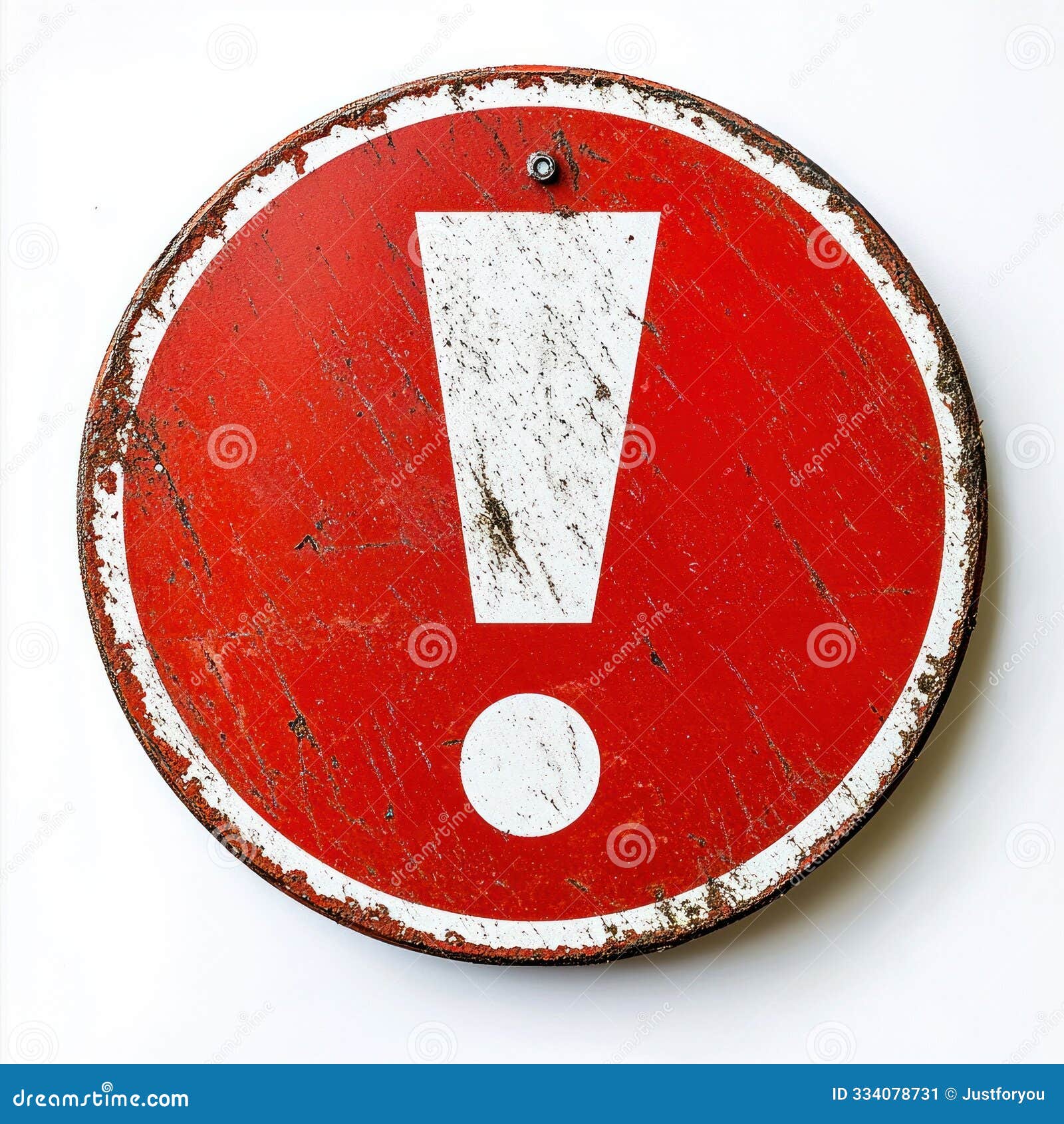 Rusty Red Warning Sign with Exclamation Mark Stock Illustration ...