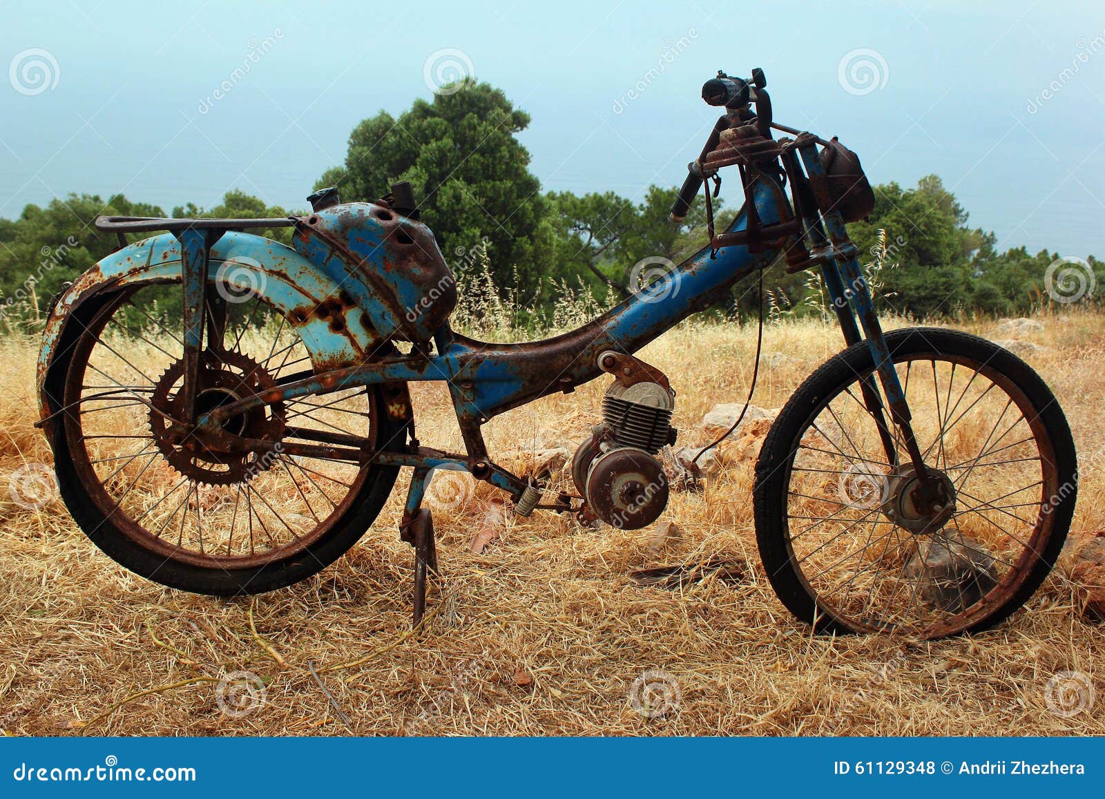 Rusty remains of a bike stock photo. Image of motorbike - 61129348