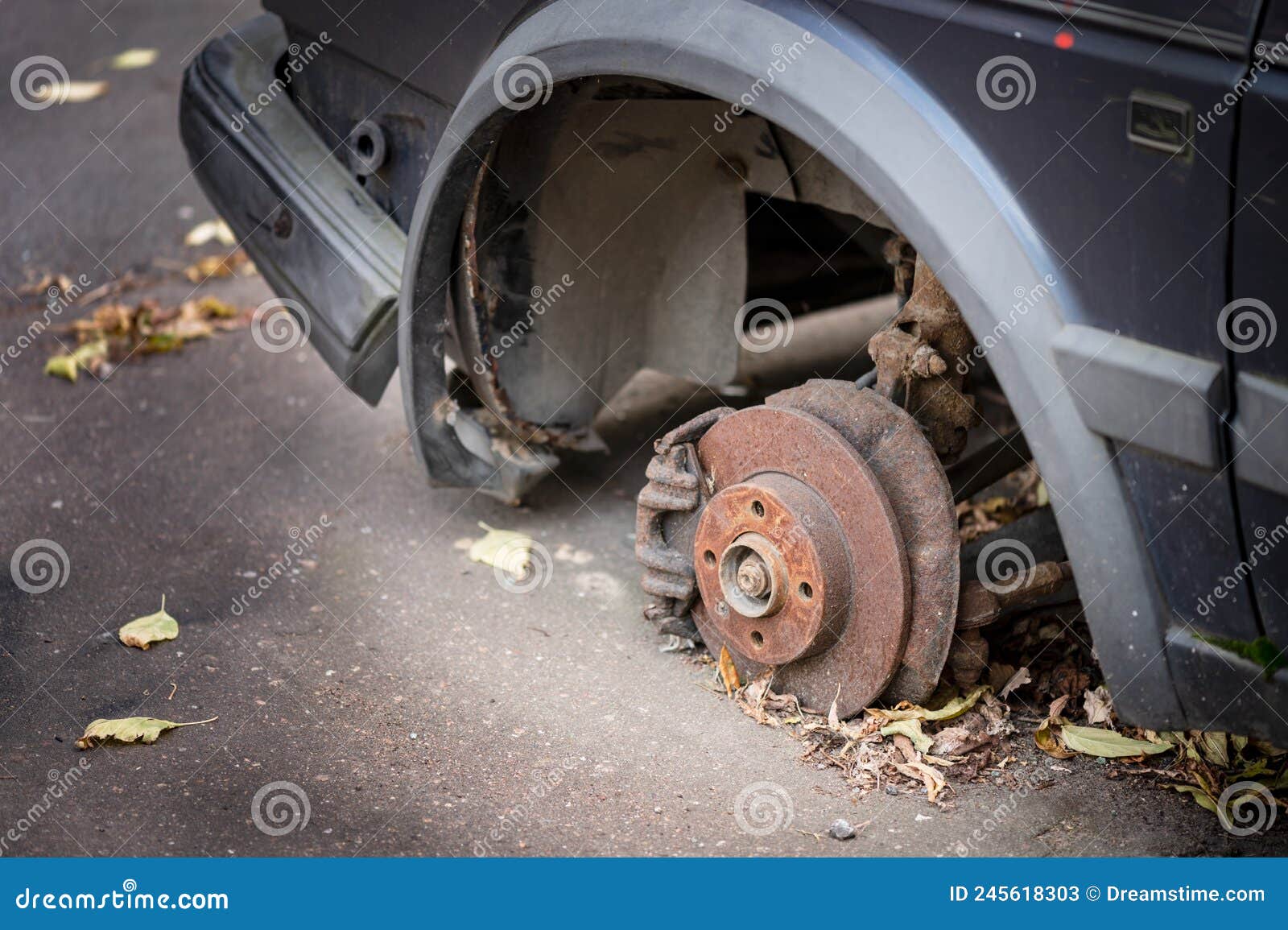 The Rusty Remains of the Car, Was in an Accident, an Abandoned Car ...