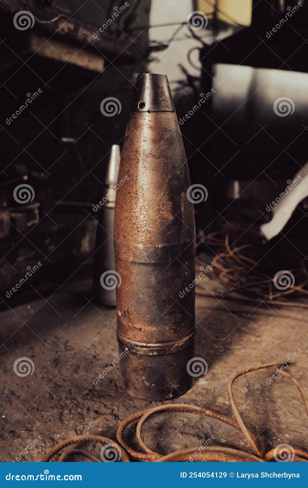 Rusty Remnants of a Military Projectile Stock Image - Image of industry ...