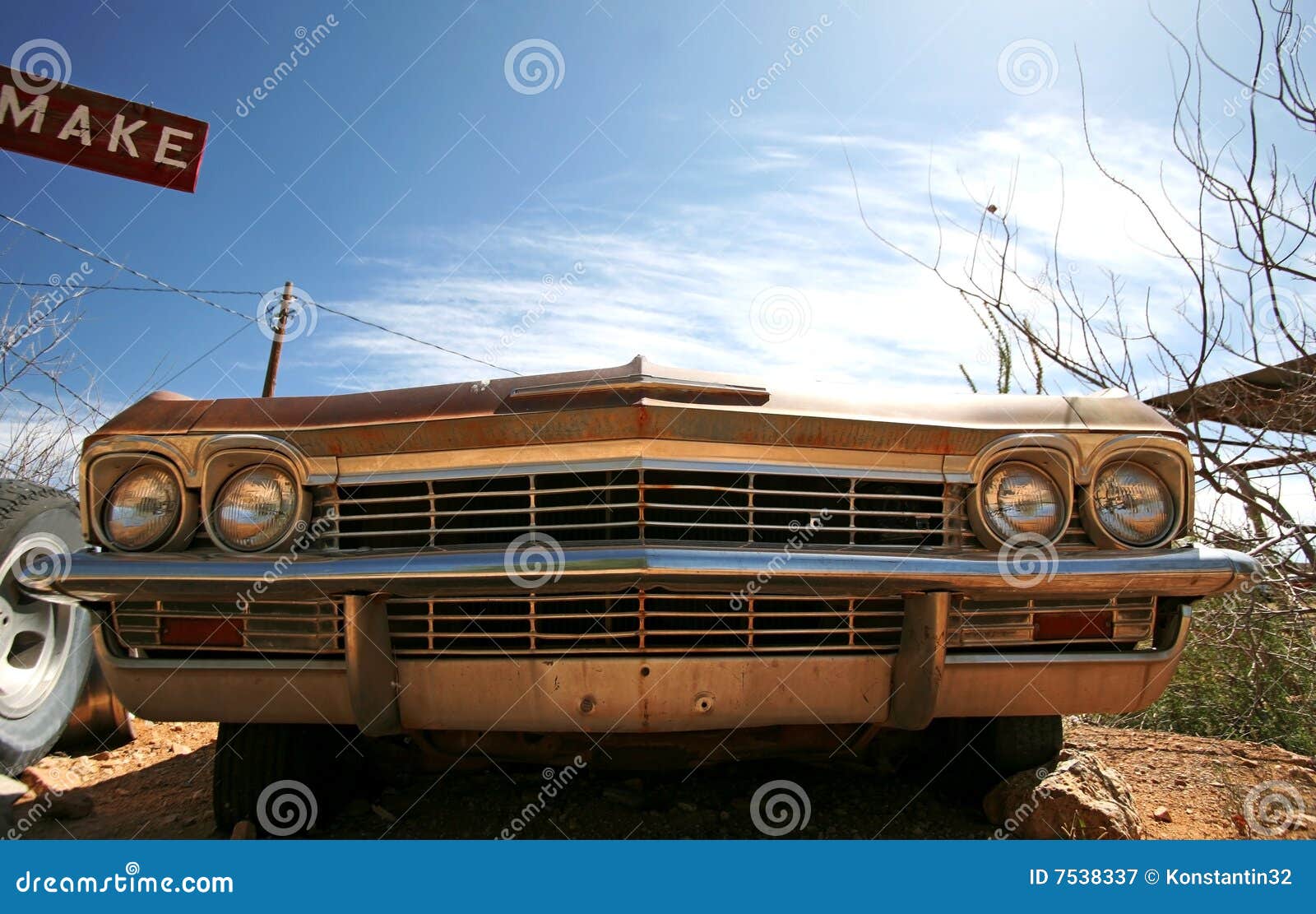 Rusty retro american car stock image. Image of machine - 7538337