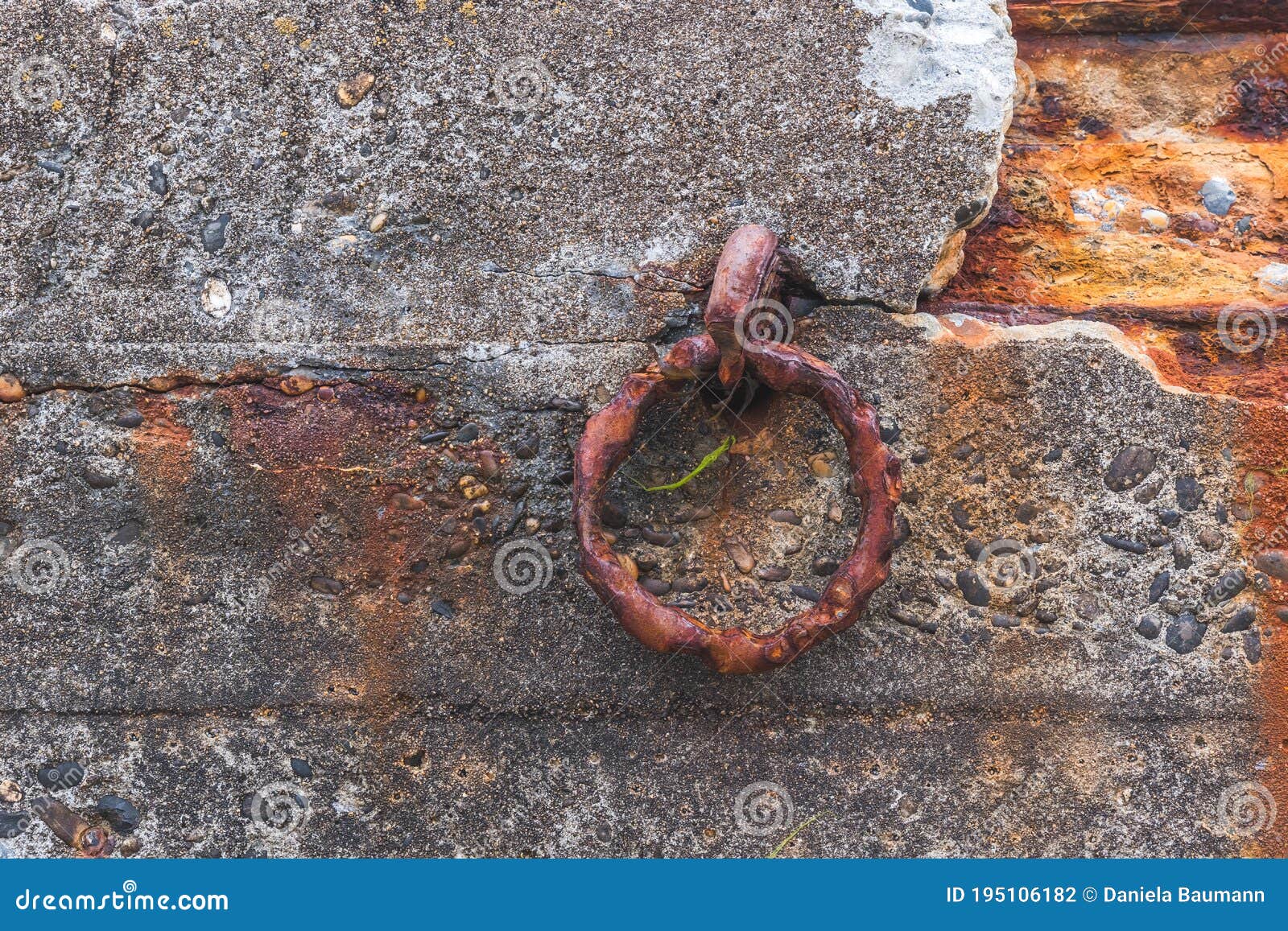 Rusty Ring-mount Circuit On A Concrete Wall Stock Image | CartoonDealer ...