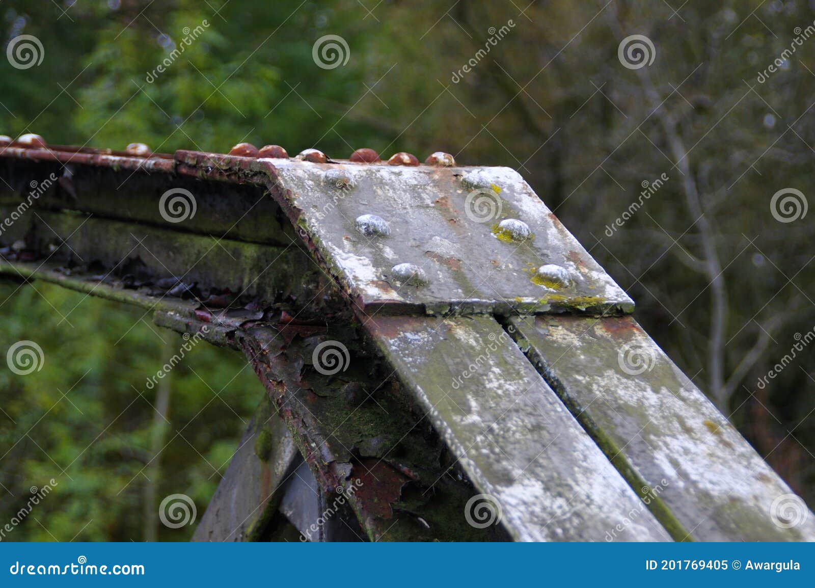 A Forgotten Rusty Rivet Joint on the Old Bridge Stock Image - Image of ...