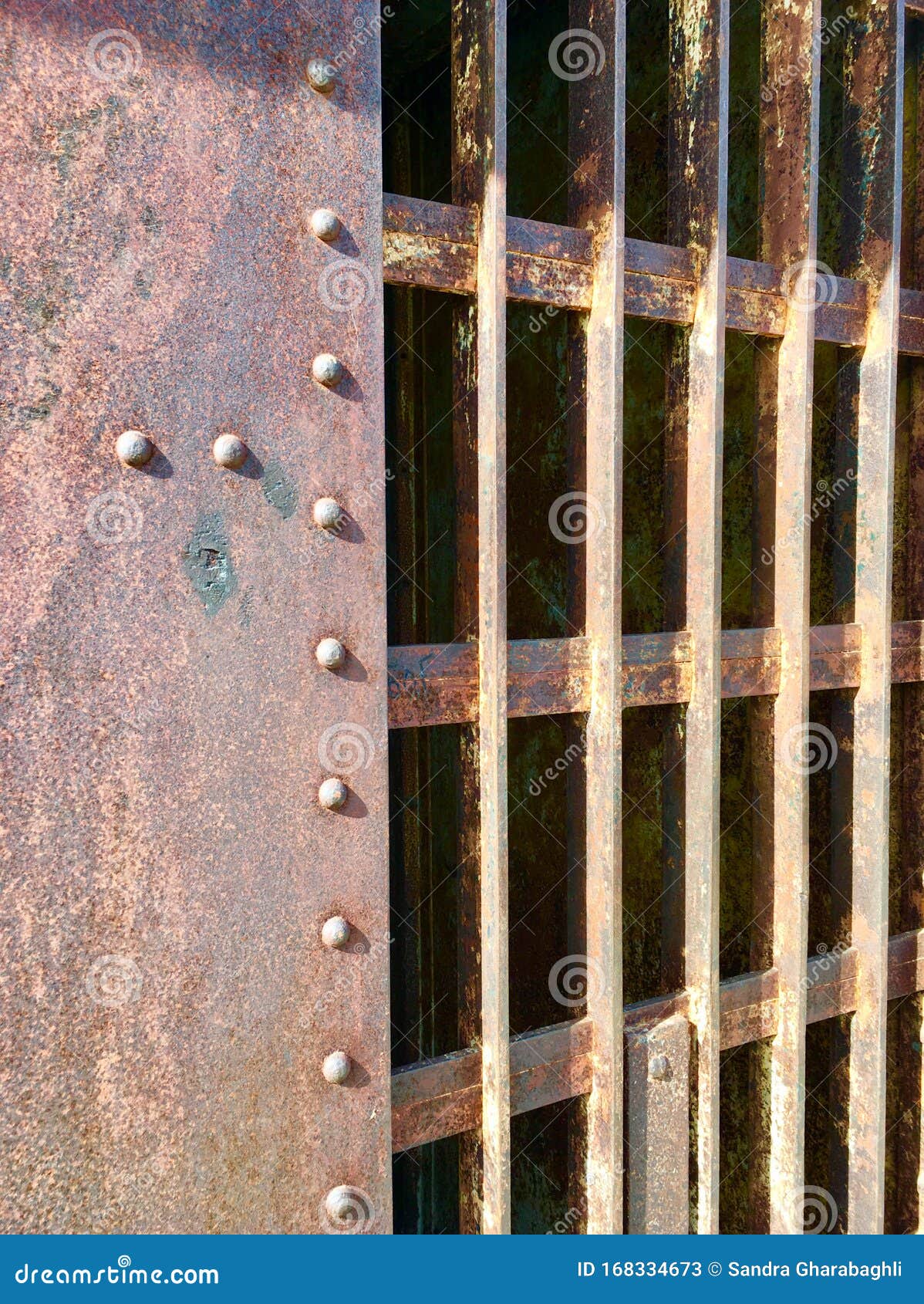 Rusty Iron Jail stock image. Image of jail, rivets, rusty - 168334673