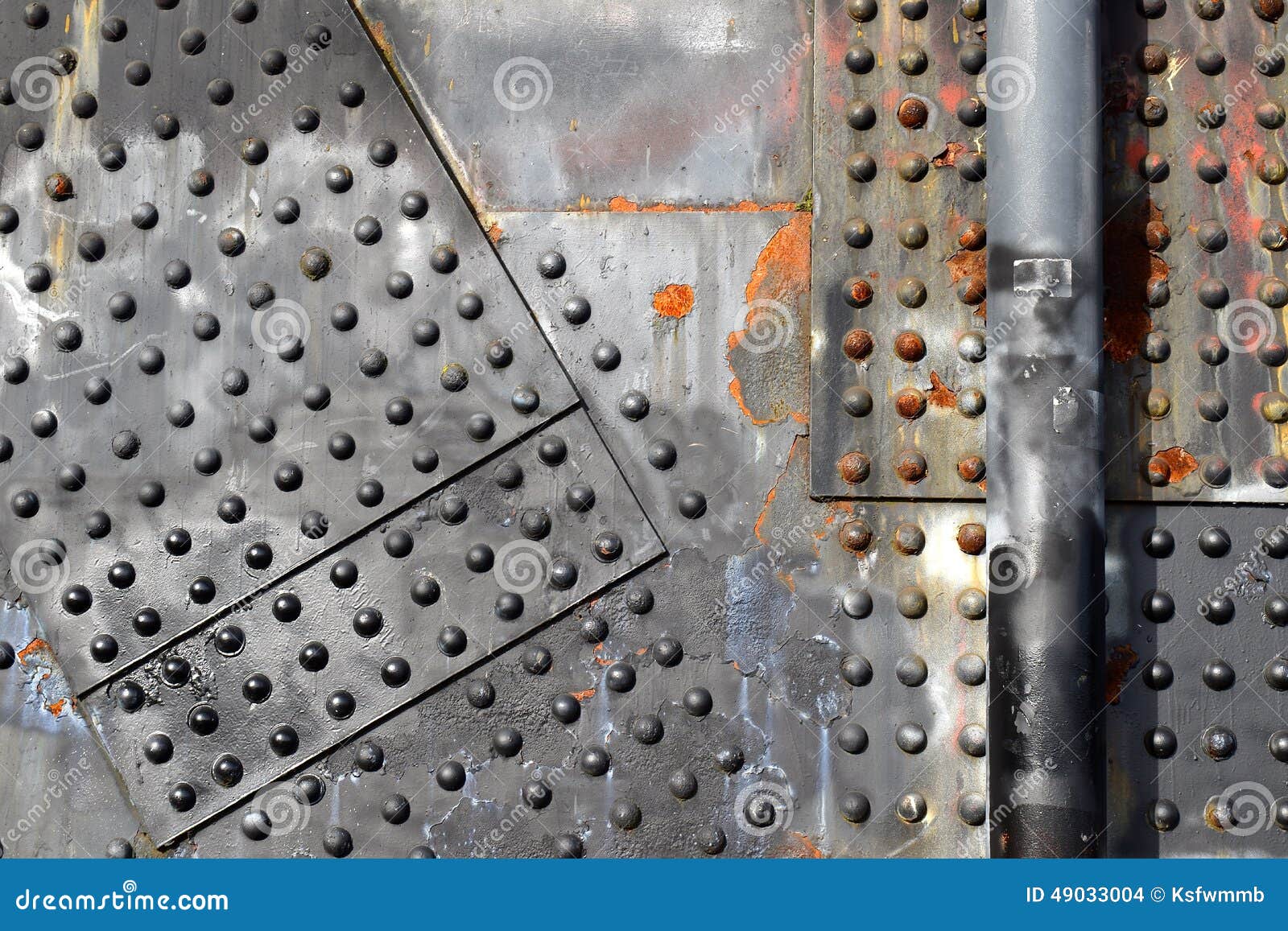 Rusty rivets with pipe stock photo. Image of painted - 49033004