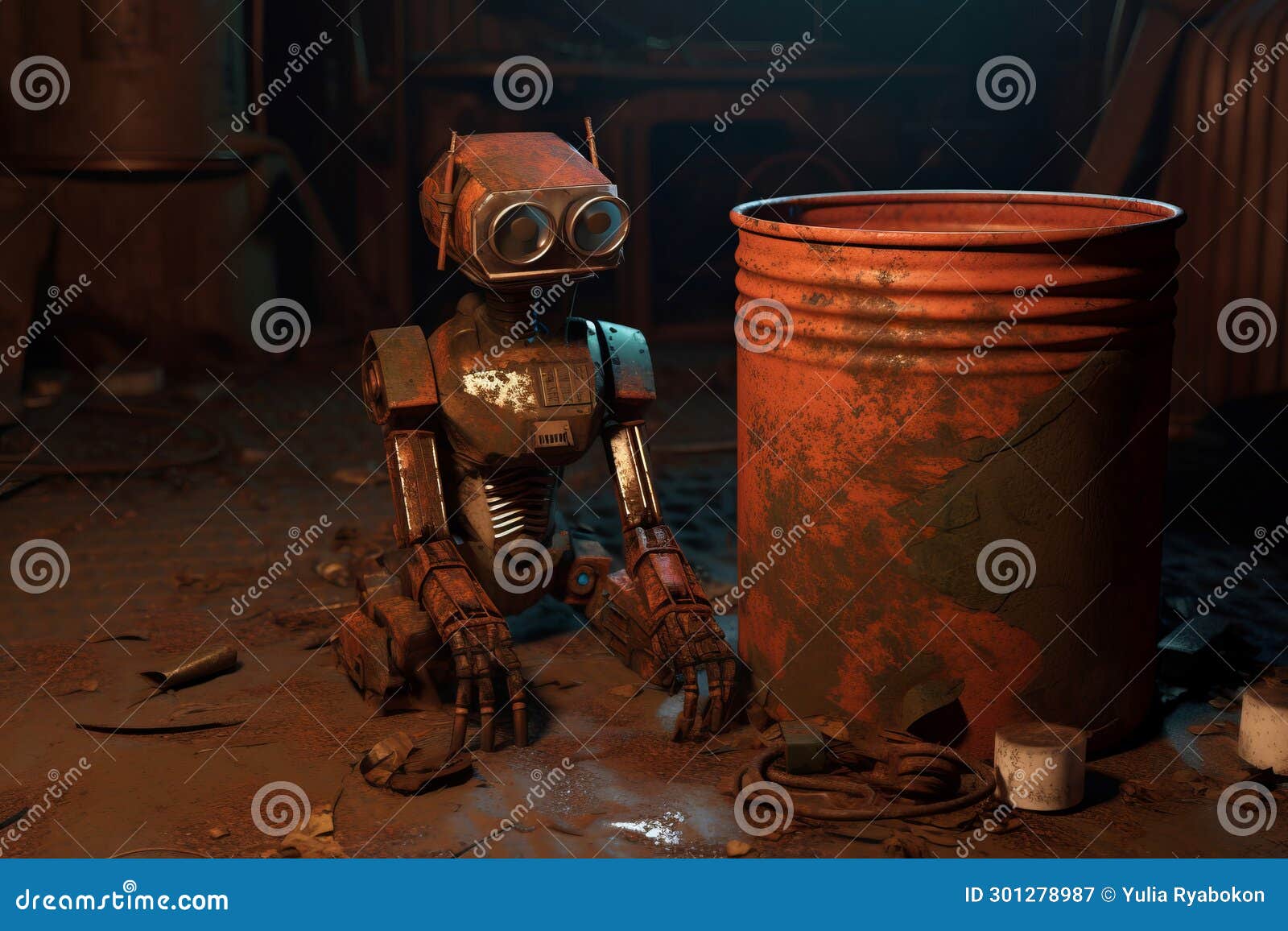 Rusty Robot Machine Trash. Generate Ai Stock Image - Image of corroded ...