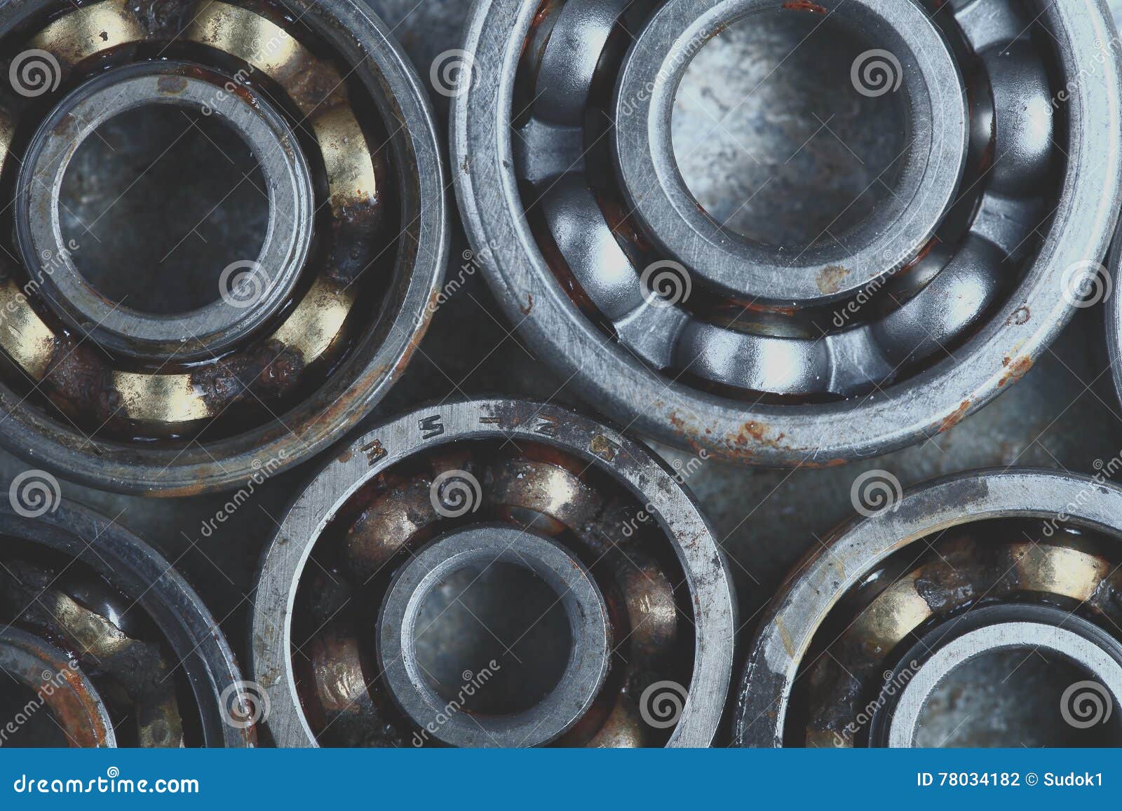 Rusty Roller Bearings on he Metal Surface Stock Photo - Image of ...