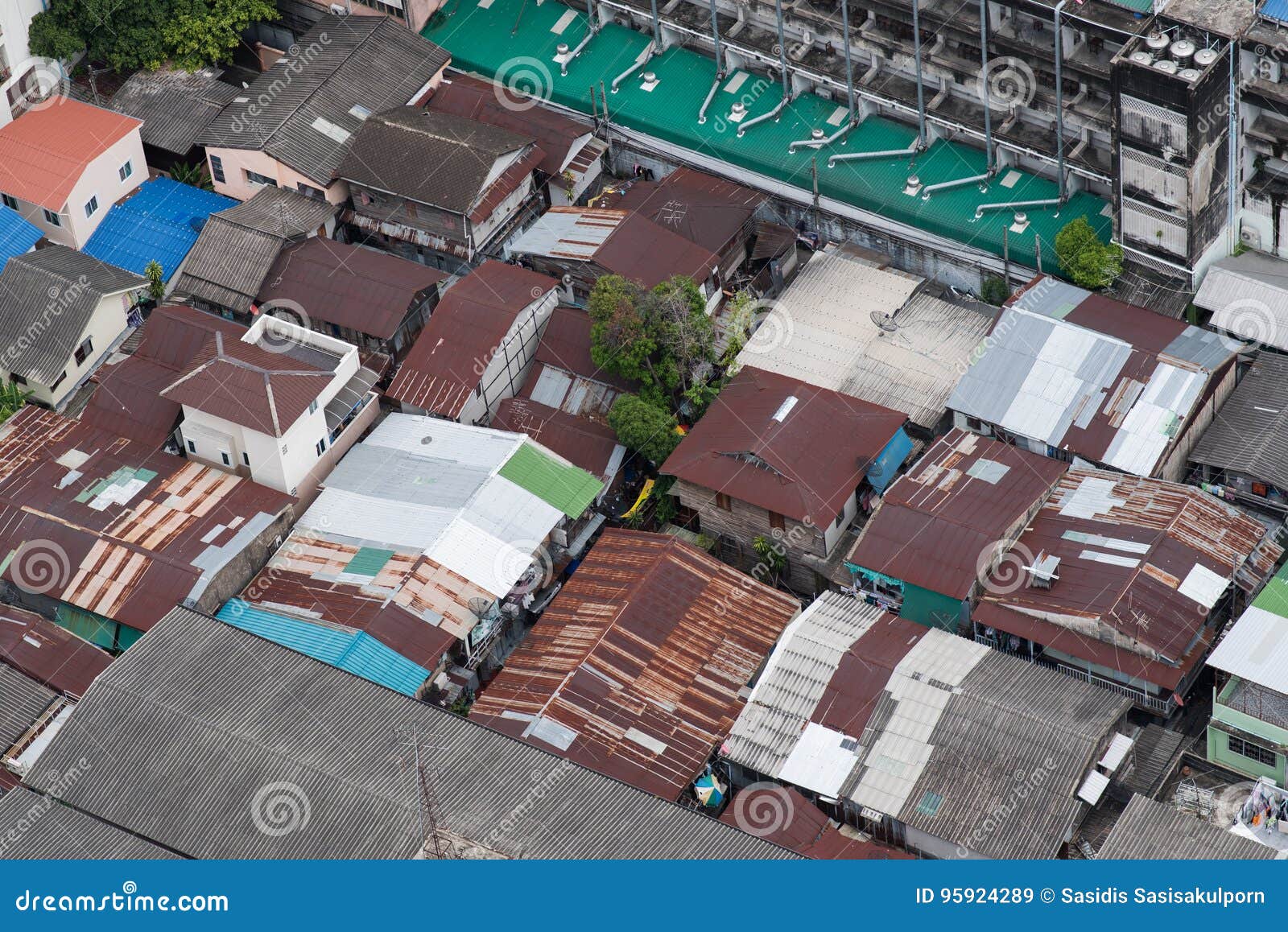 Rusty Rooftop of Urban Ghetto Stock Image - Image of city, home: 95924289