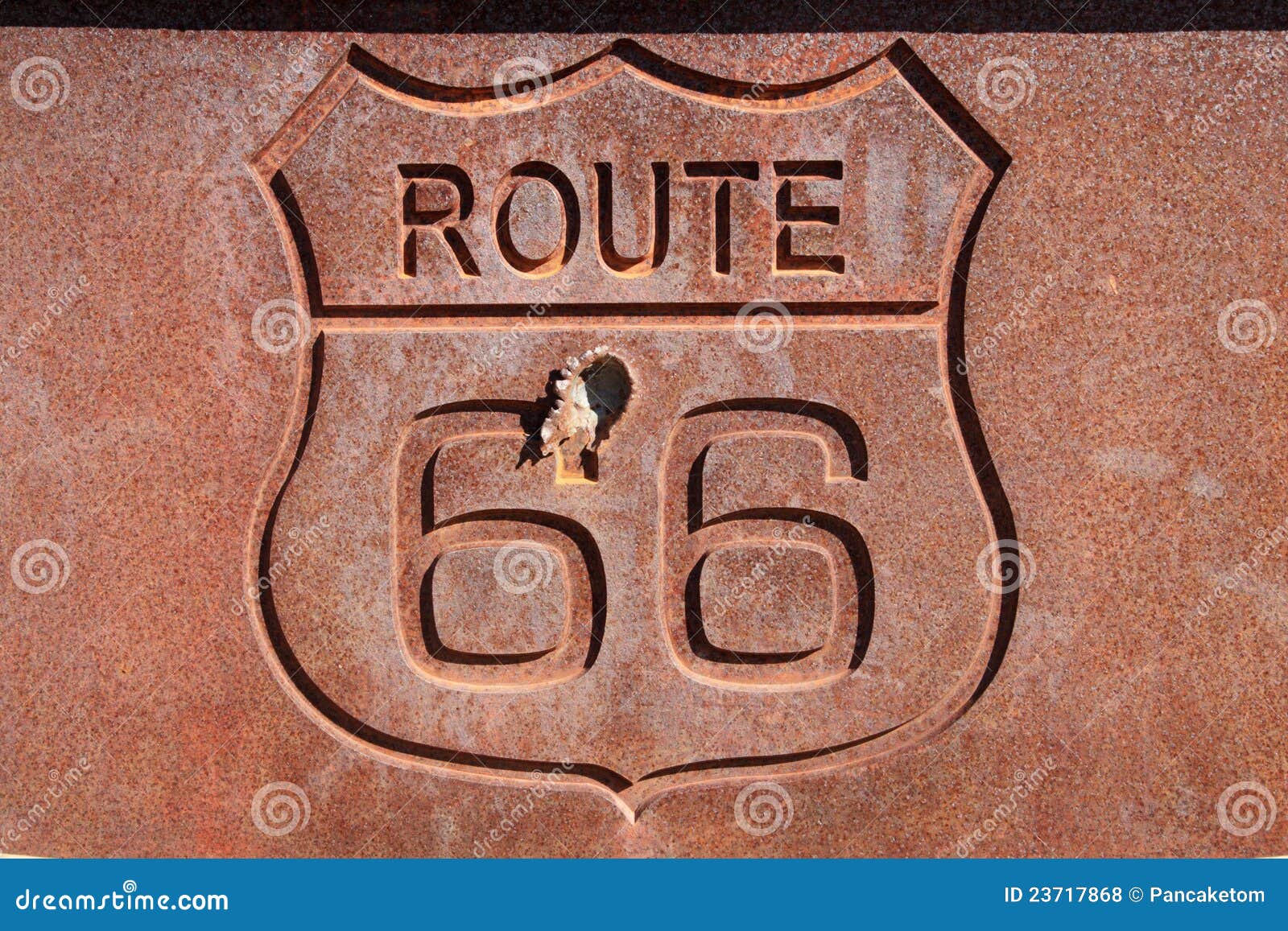 Rusty route 66 sign stock photo. Image of steel, mark - 23717868