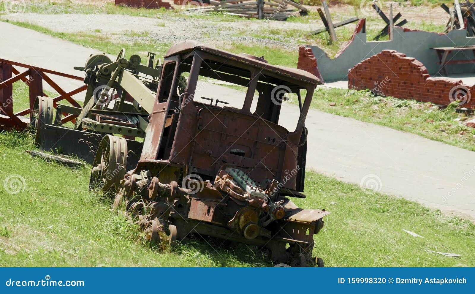 Rusty Ruined Fighting Machine on the Battlefield after the Second World ...