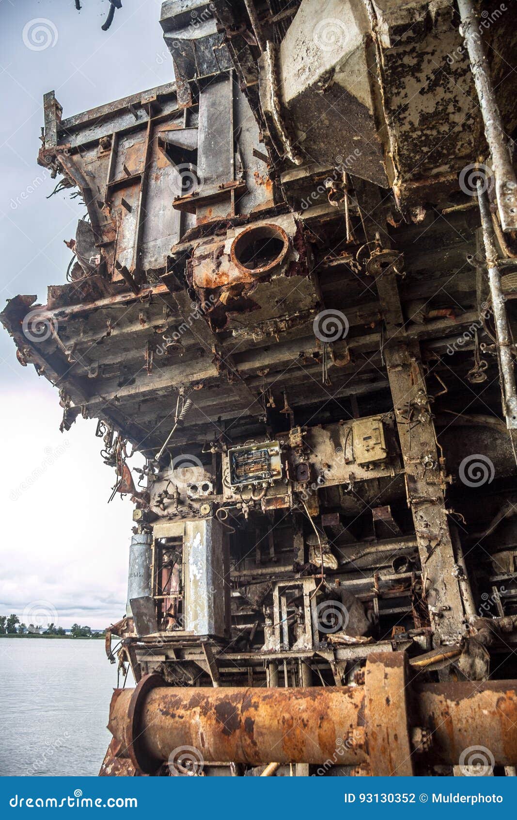 Rusty Ruins of Russian Warship Sawed for Scrap Metal Stock Photo ...