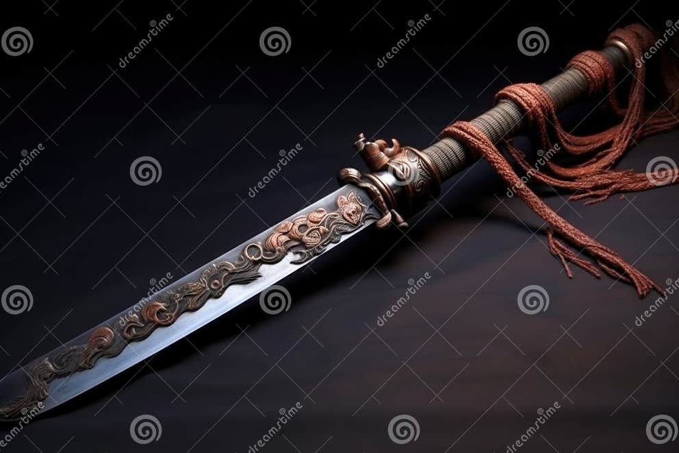 Rusty Samurai Sword with History and Character Stock Illustration ...