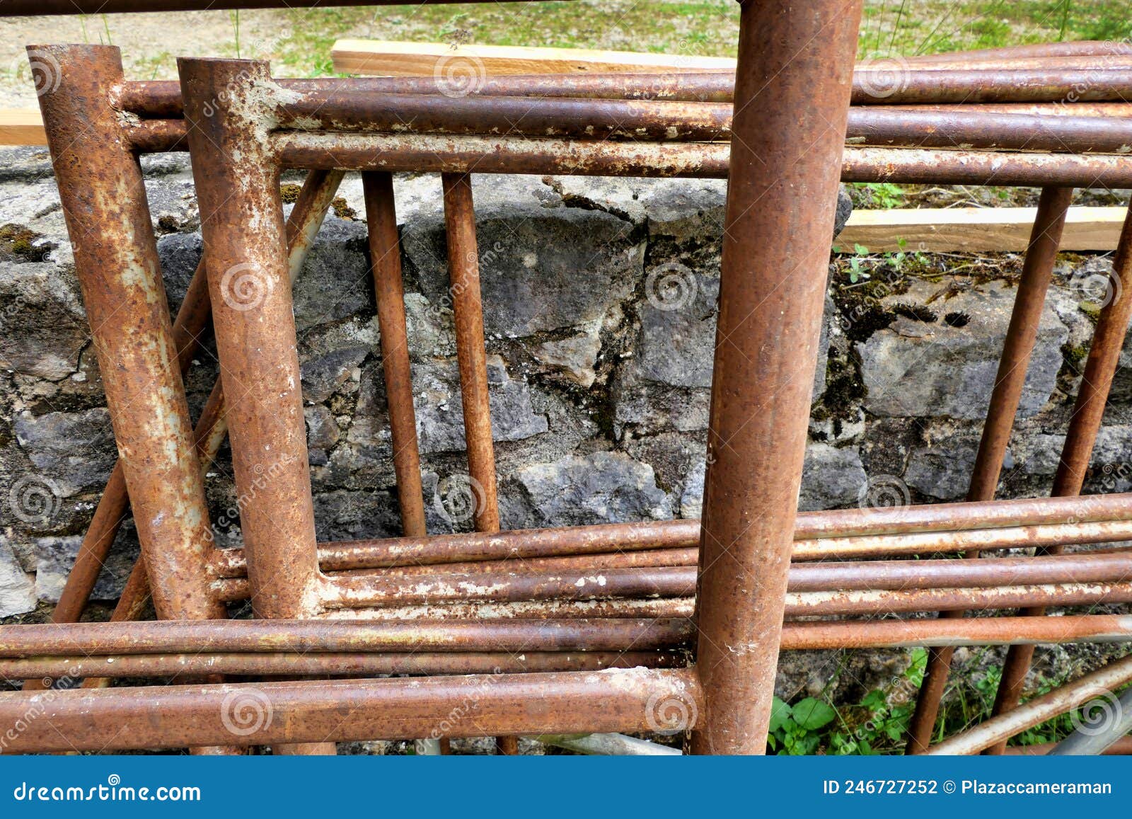 Rusty Scaffolding stock photo. Image of closeup, industry - 246727252