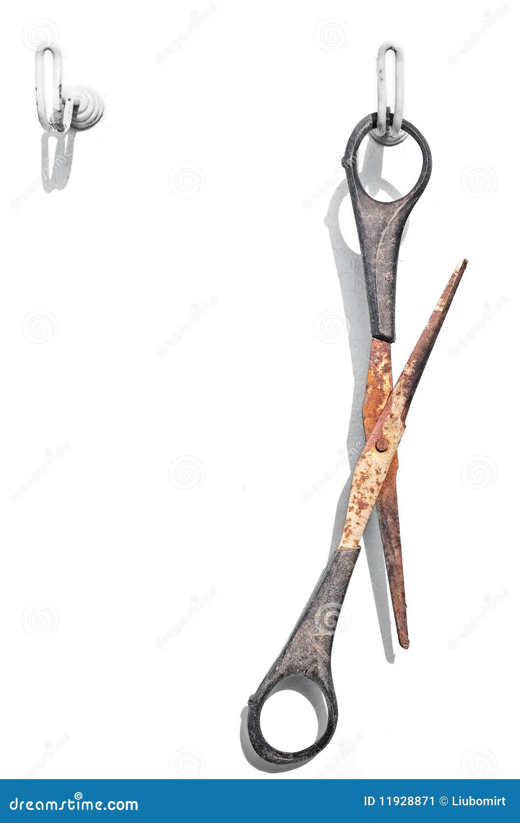 Rusty scissors on white stock image. Image of hard, empty - 11928871