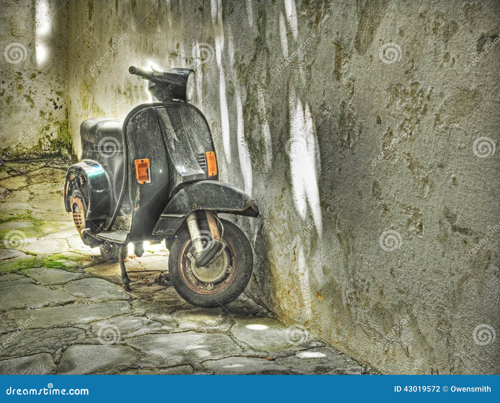 Rusty Scooter stock photo. Image of paving, scooter, dumped - 43019572