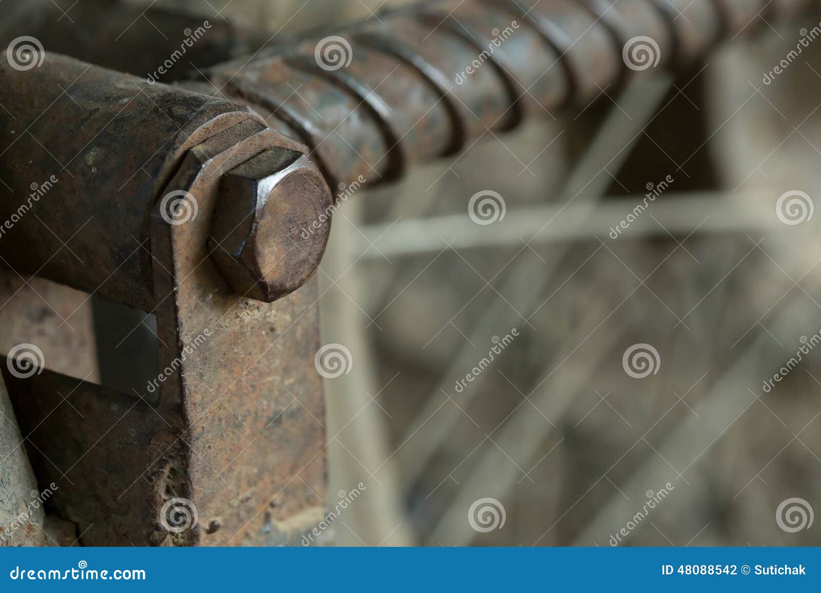 Rusty bolts on metallic stock photo. Image of brown, head - 48088542
