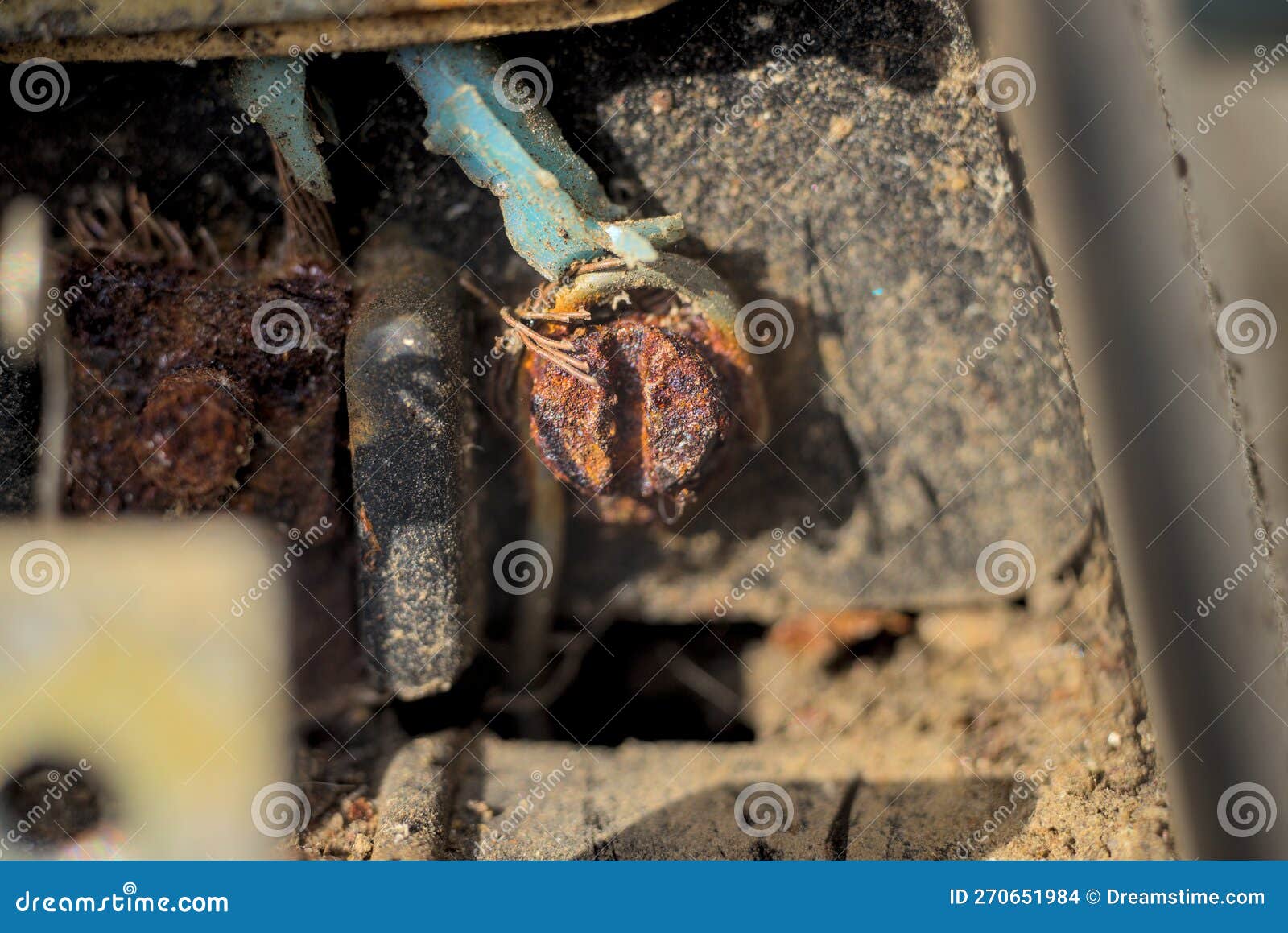 Rusty and Copper Wire in an Old Iron Stock Photo - Image of rusty, wire ...