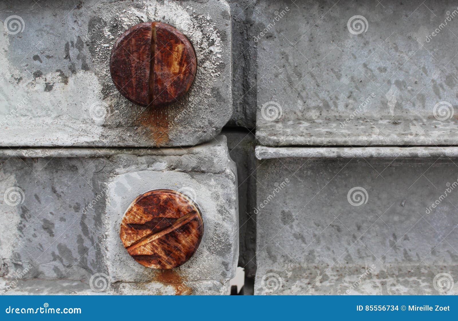 Rusty Screws in a Steel Bridge Stock Photo - Image of closeup, details ...