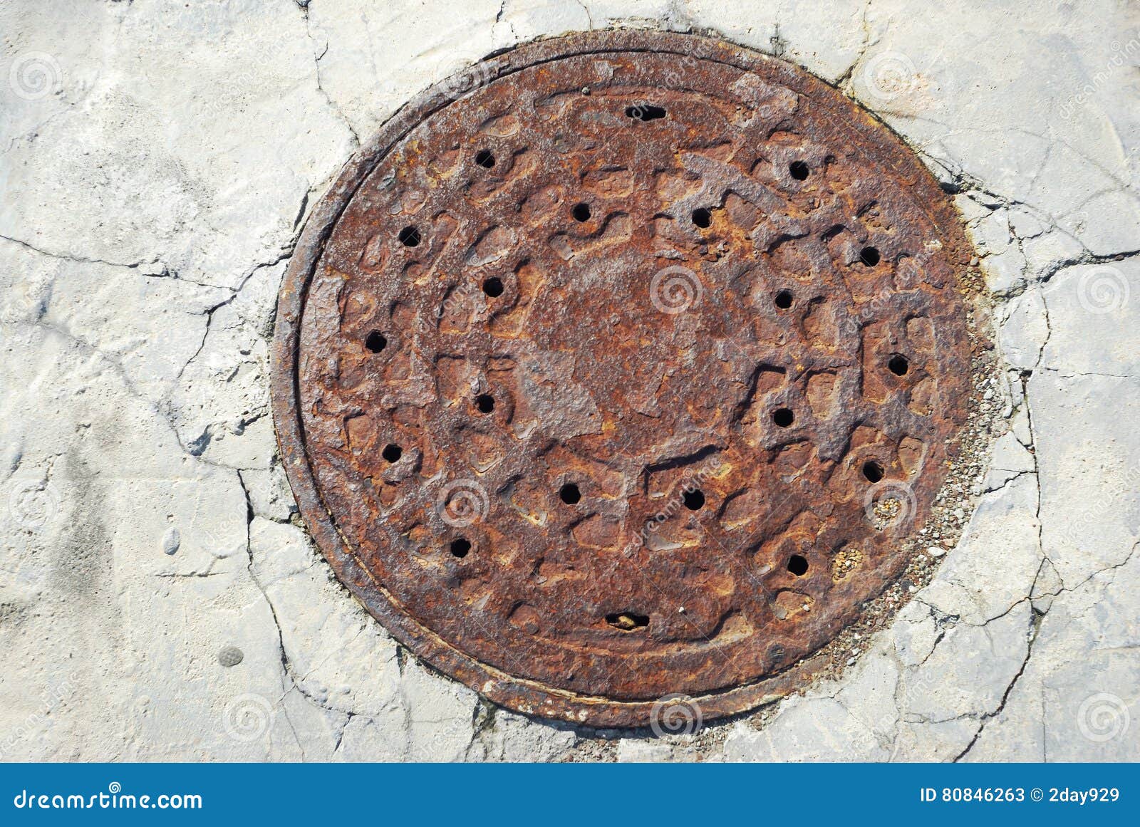 Rusty Sewer cover stock image. Image of weathered, waste - 80846263