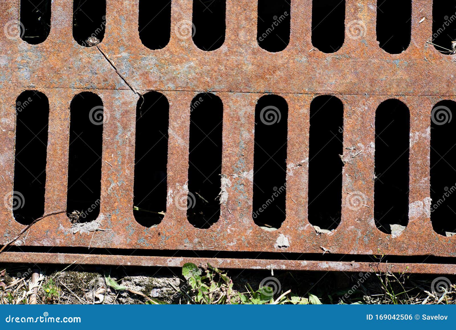 Rusty Sewer Grate from Below Stock Photo - Image of construction, hole ...